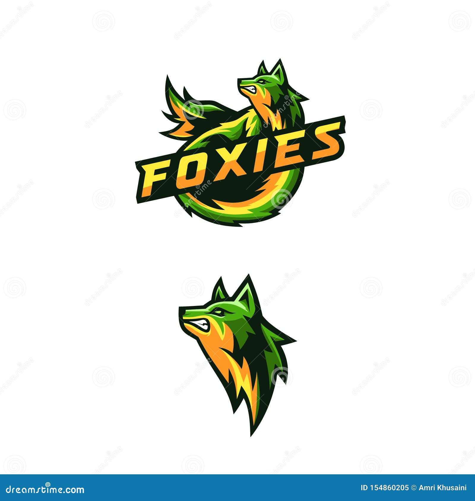 Awesome foxies logo stock illustration. Illustration of design - 154860205