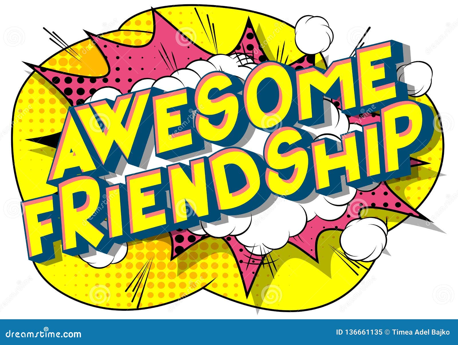 Awesome Friendship - Comic Book Style Phrase. Stock Vector ...