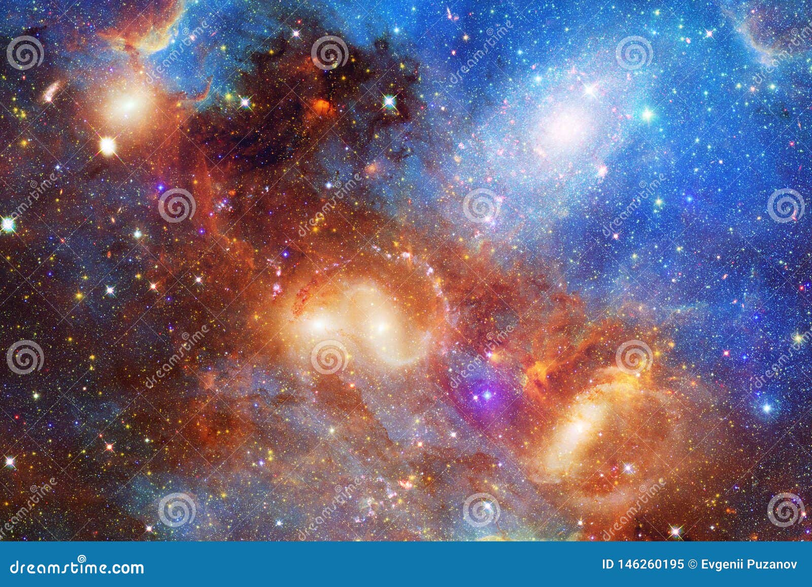 Awesome Galaxy in Outer Space. Starfields of Endless Cosmos Stock ...