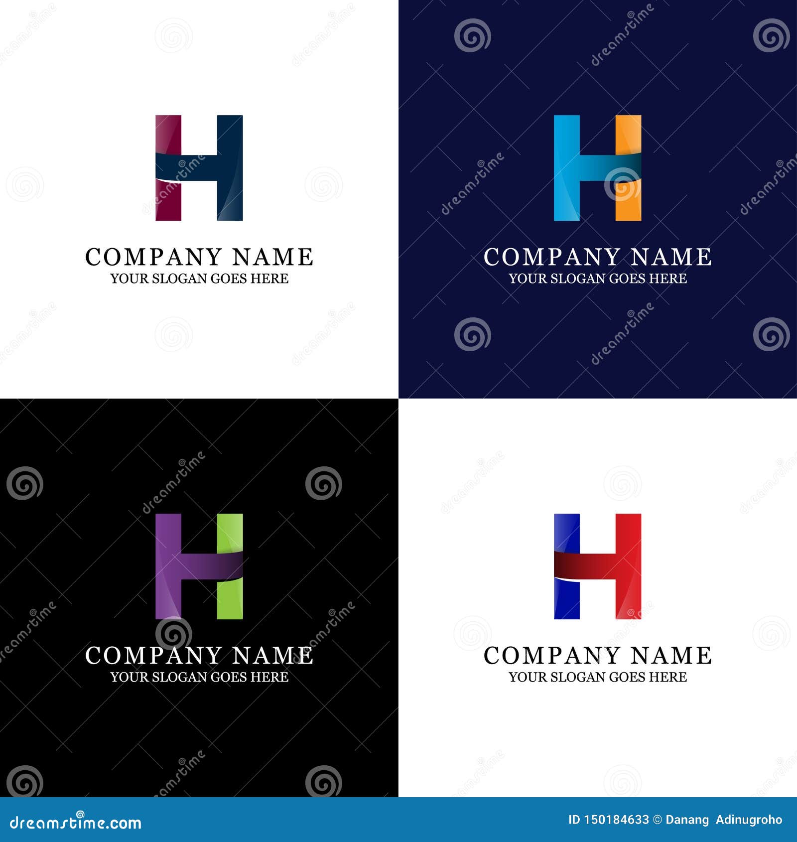 Awesome H Letter Logo Template - Modern and Trend Initial Vector Stock ...