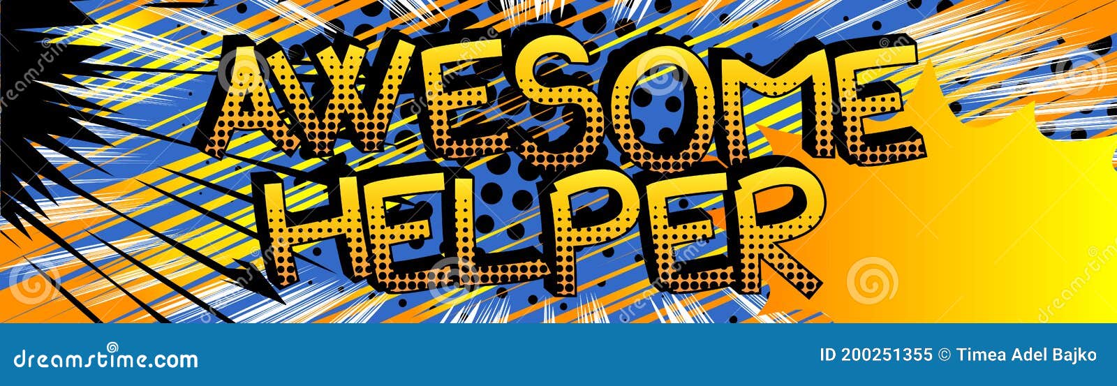 Awesome Helper Comic Book Style Cartoon Words Stock Vector ...