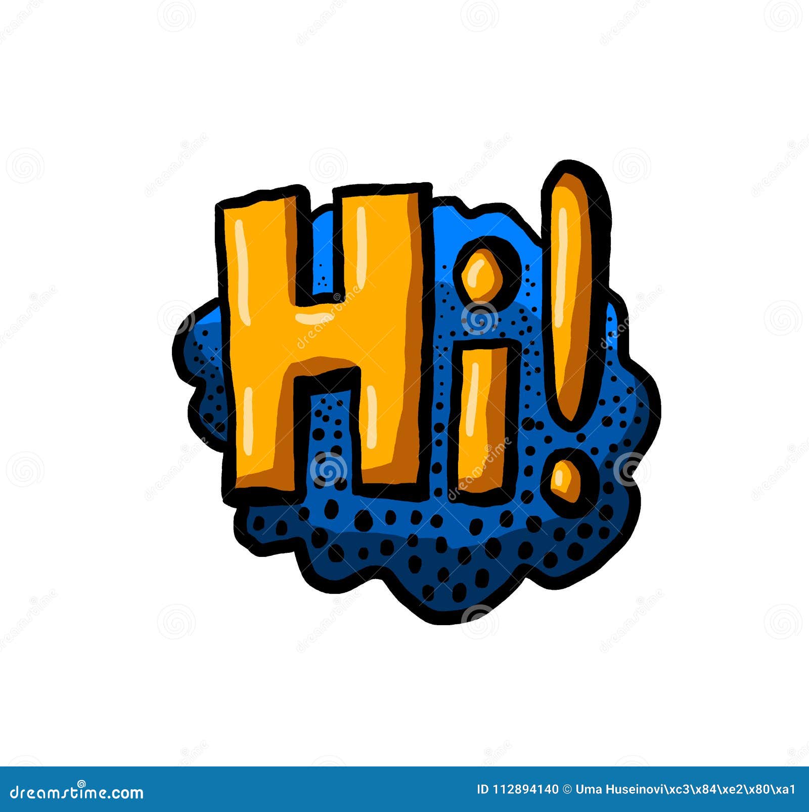 Awesome Hi Comic icon stock illustration. Illustration of bubble ...