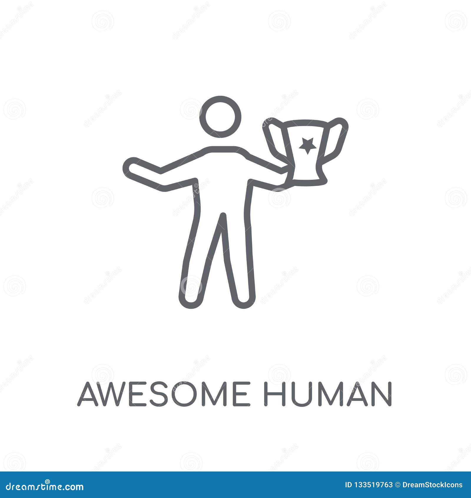 Awesome Human Linear Icon. Modern Outline Awesome Human Logo Con Stock ...