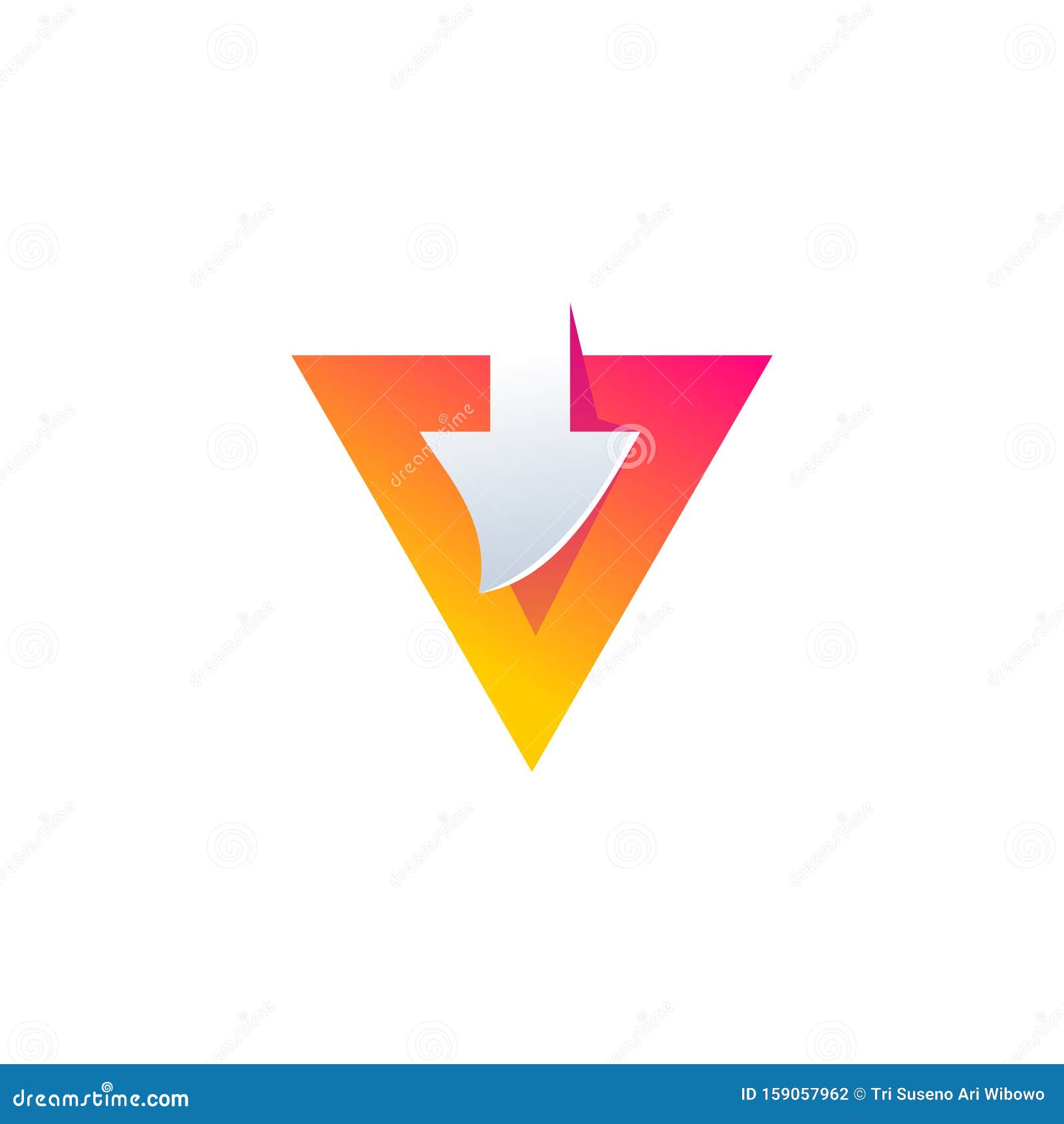Letter V Arrow Logo Design Vector Illustration Stock Illustration ...