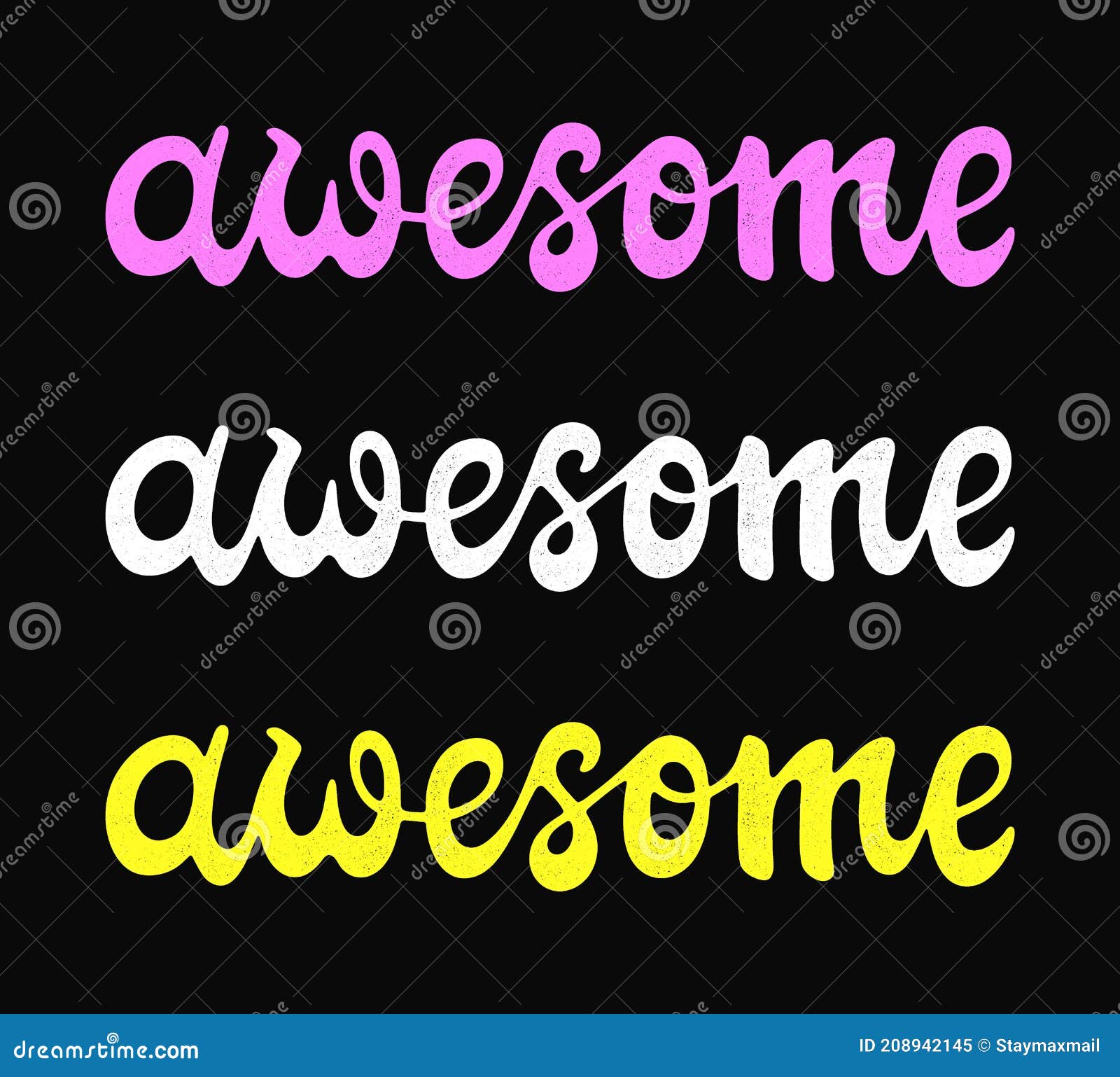 Awesome Lettering. Hand Drawn Letters Stock Vector - Illustration of ...