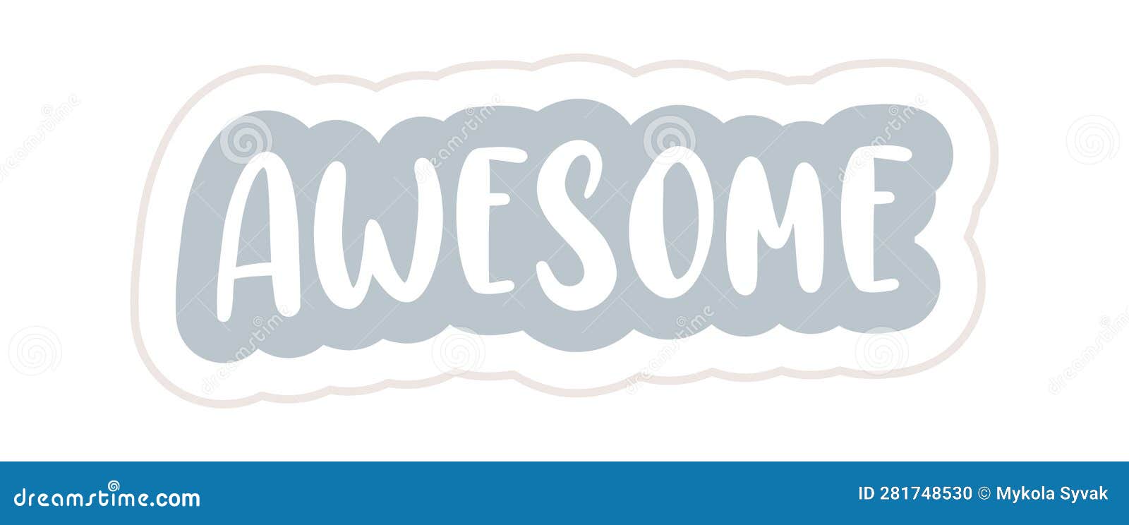 Awesome Lettering Sticker stock vector. Illustration of success - 281748530