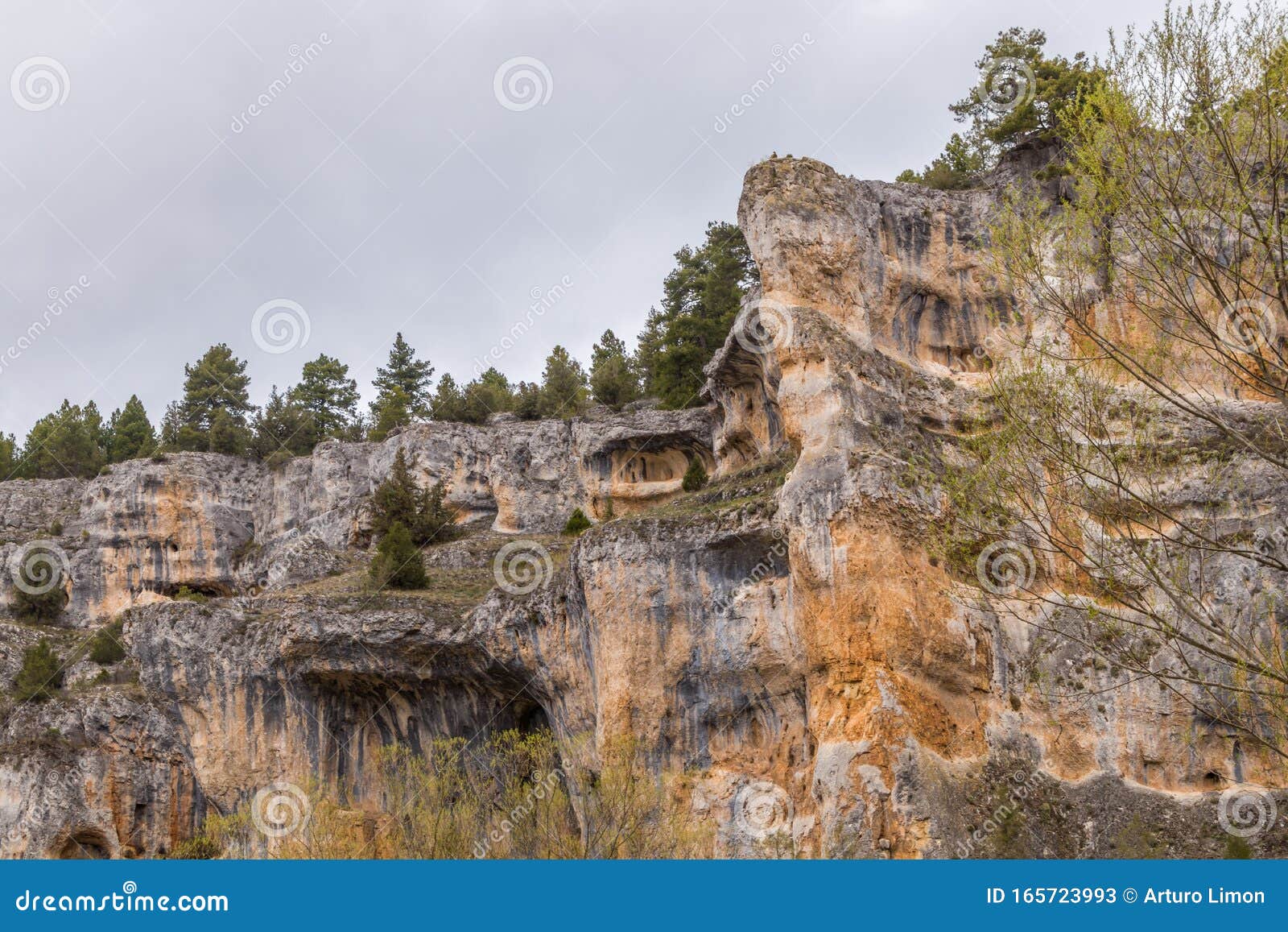 Awesome Limestone Cliffs in Spain Stock Image - Image of canyon, soria ...