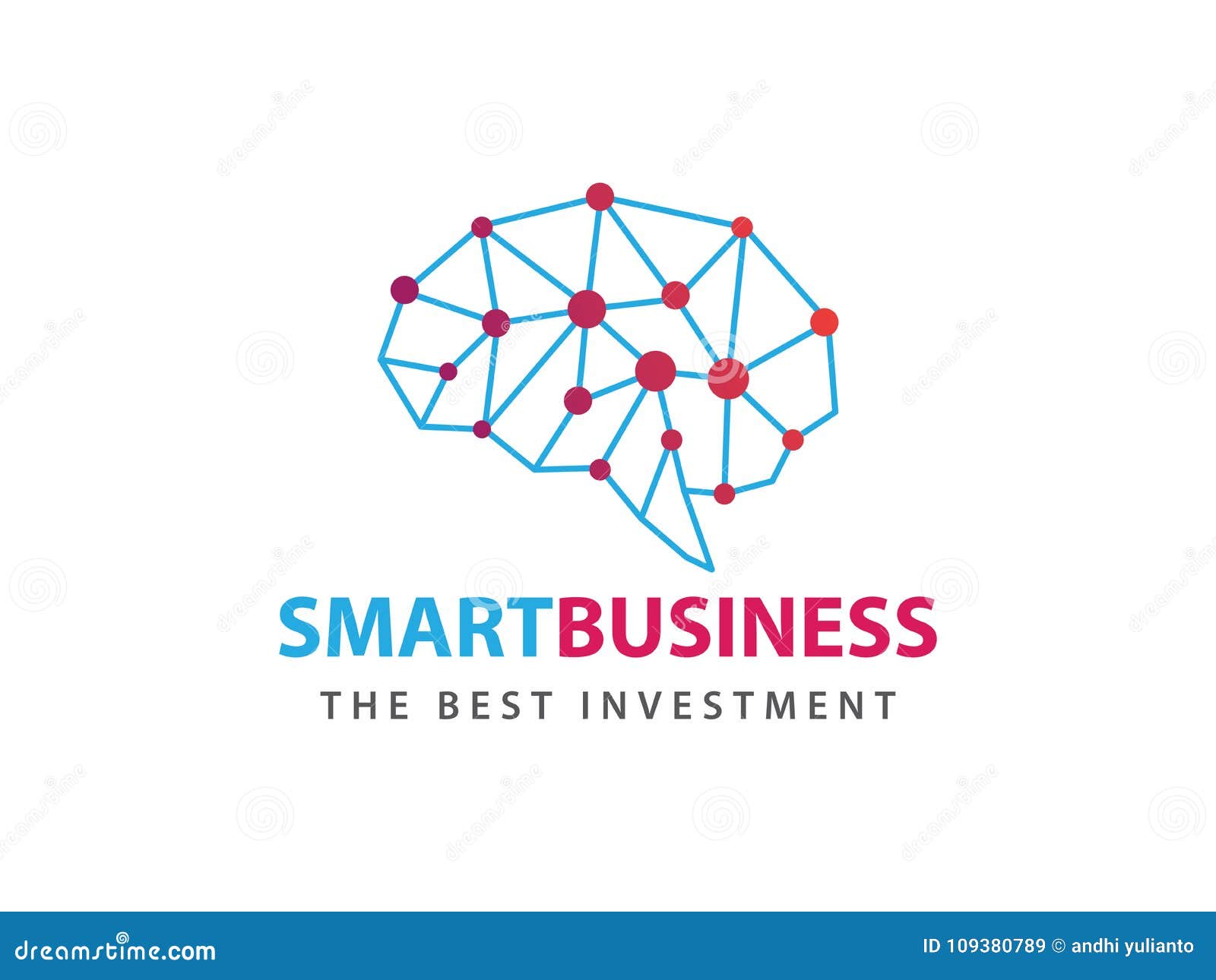 Awesome Line Matrix Smart Blue with Dot Red Vector Logo Design Stock ...