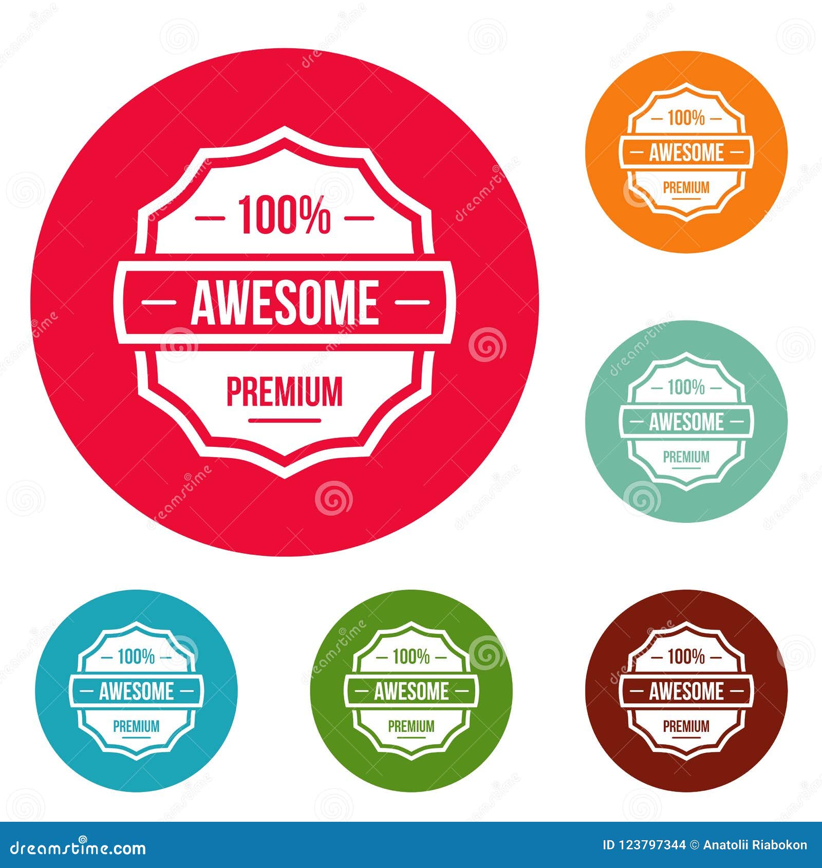 Awesome Logo, Simple Style. Stock Illustration - Illustration of modern ...