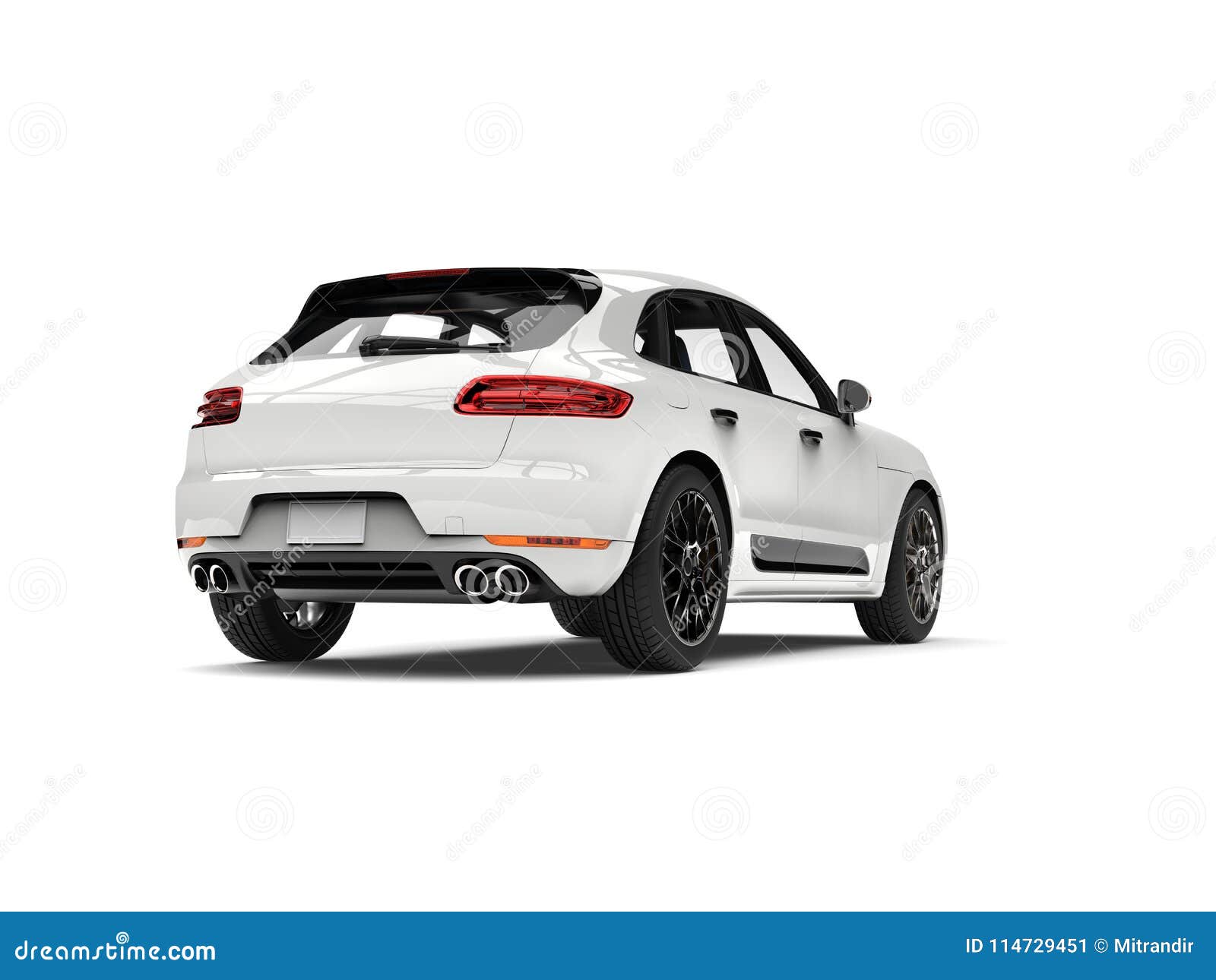 Awesome Modern White SUV - Rear View Stock Illustration - Illustration ...