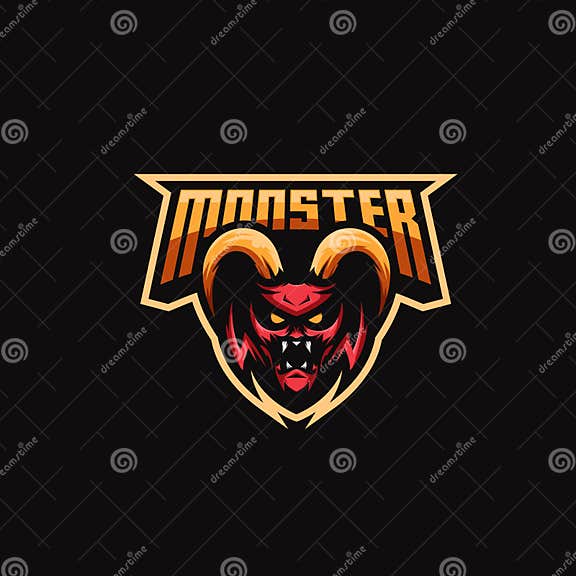 Monster logo illustration stock illustration. Illustration of branding - 154860113