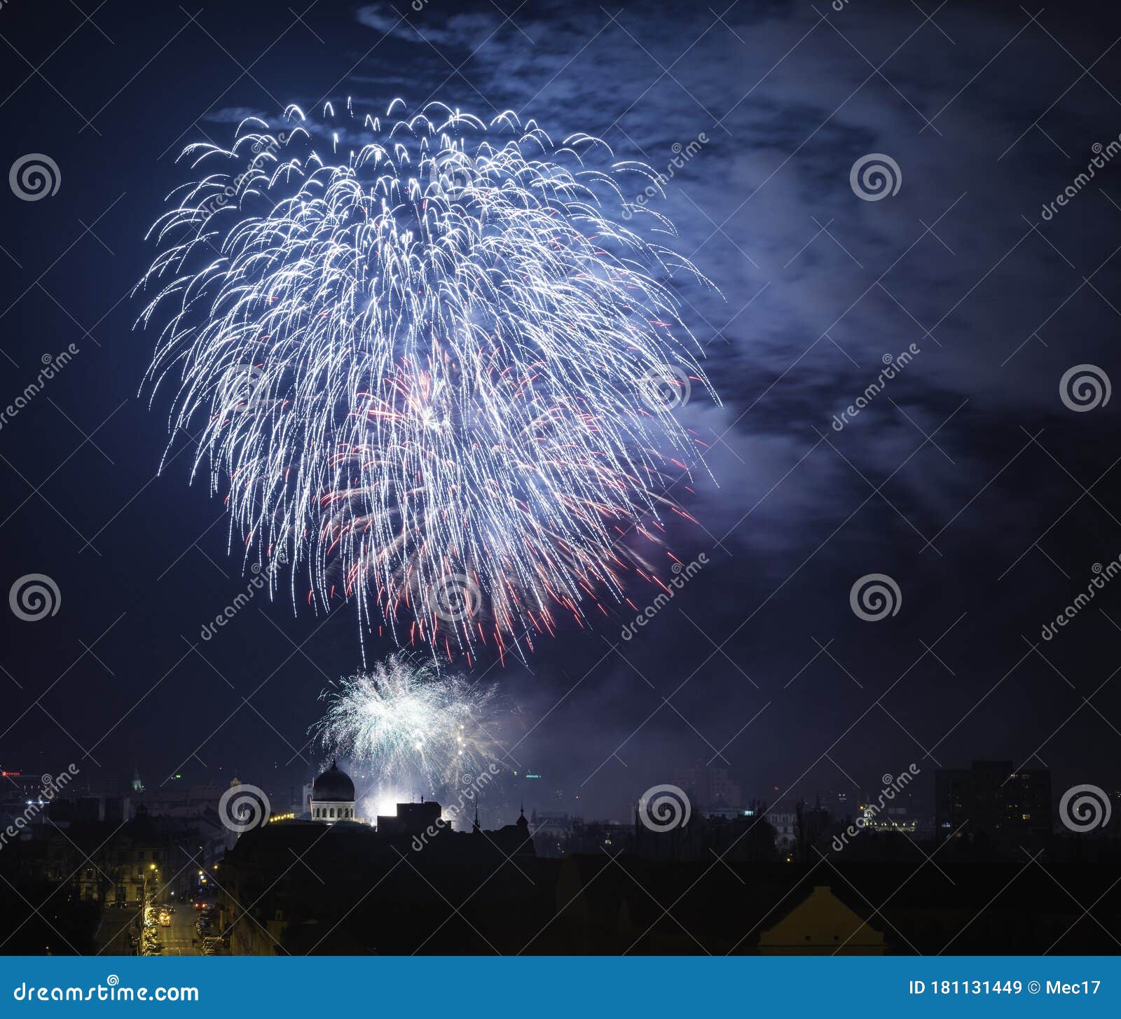 Awesome Multi Color Fireworks Explosions Lighting Sky Stock Image ...