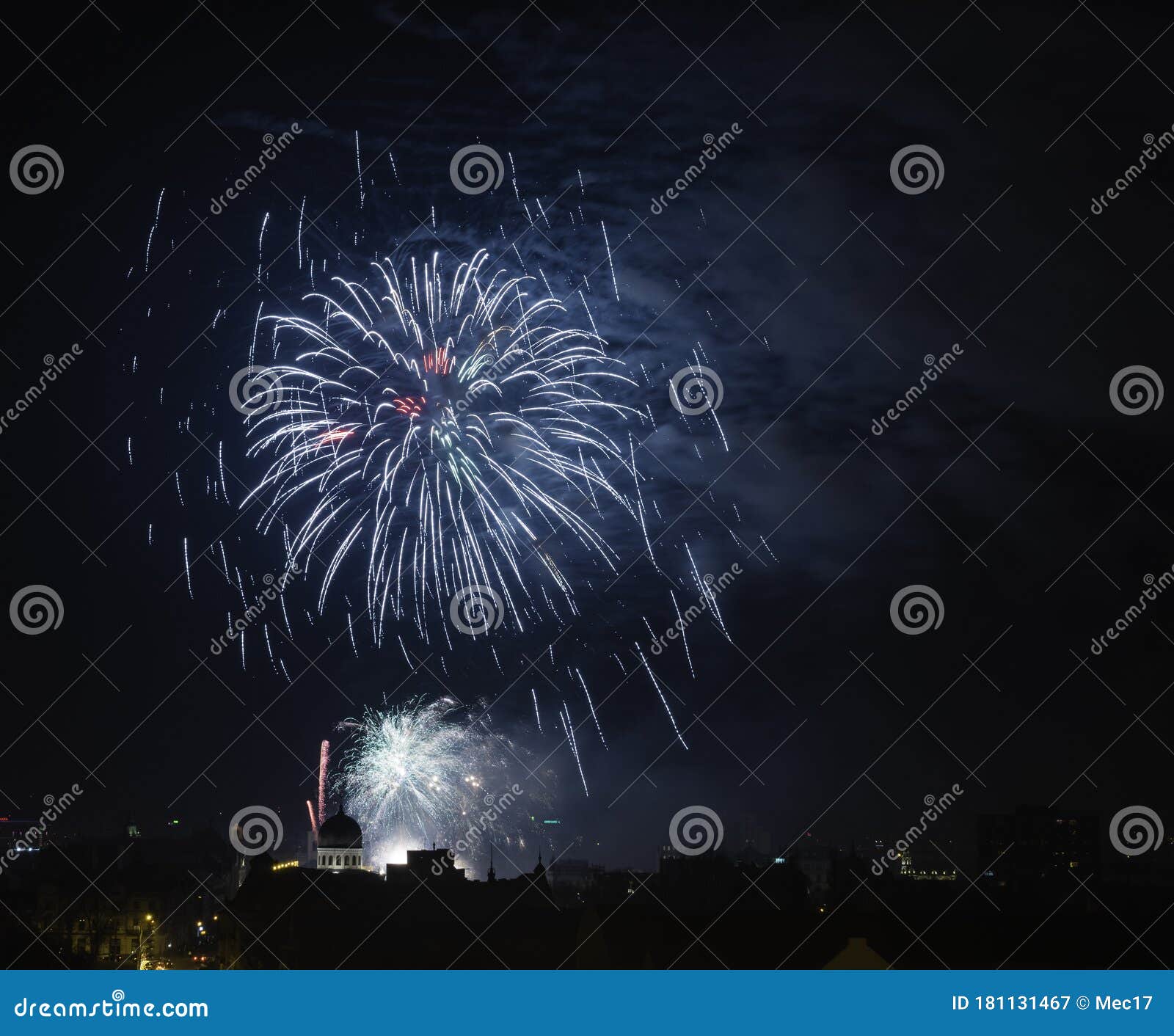 Awesome Multi Color Fireworks Explosions Lighting Sky Stock Image ...