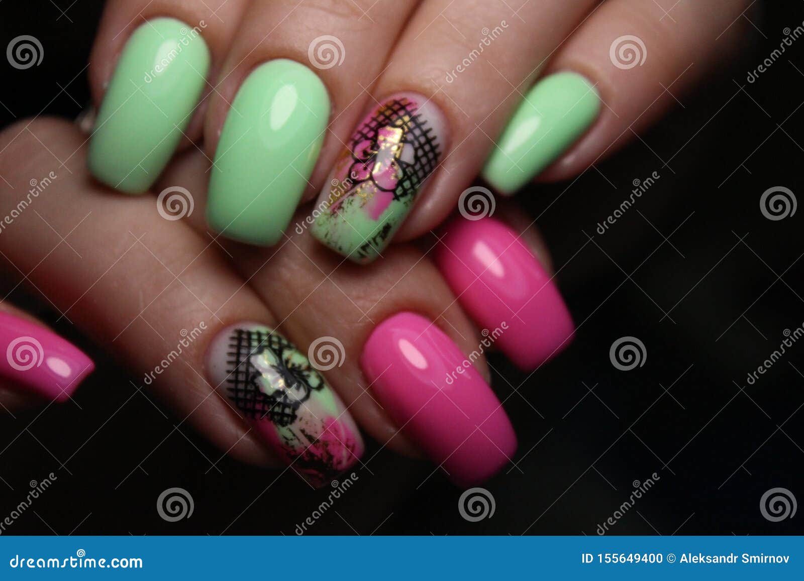 Awesome Nails and Beautiful Clean Manicure. Nails are Natural Stock ...