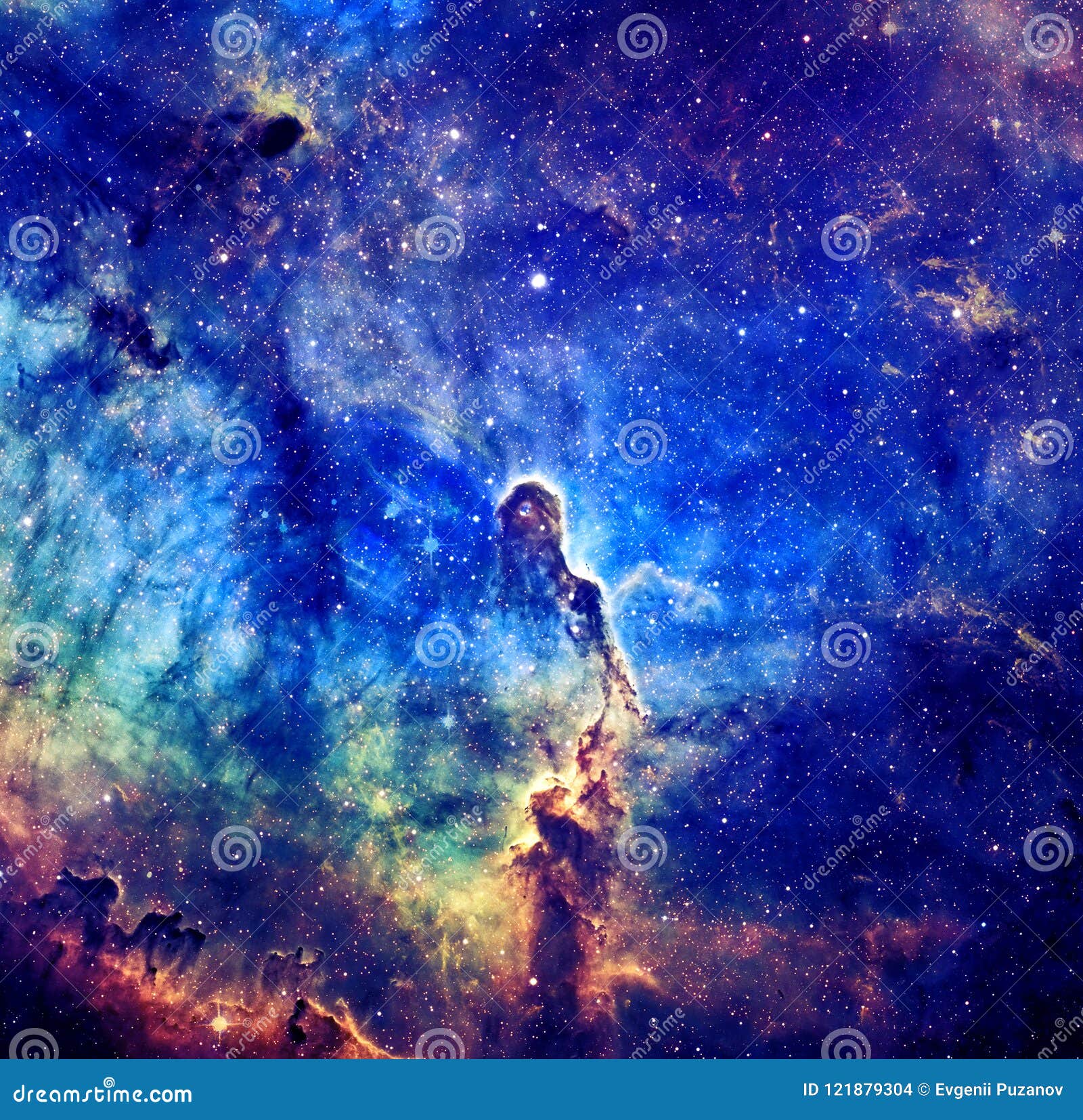 Awesome Nebula in Deep Space Stock Illustration - Illustration of ...