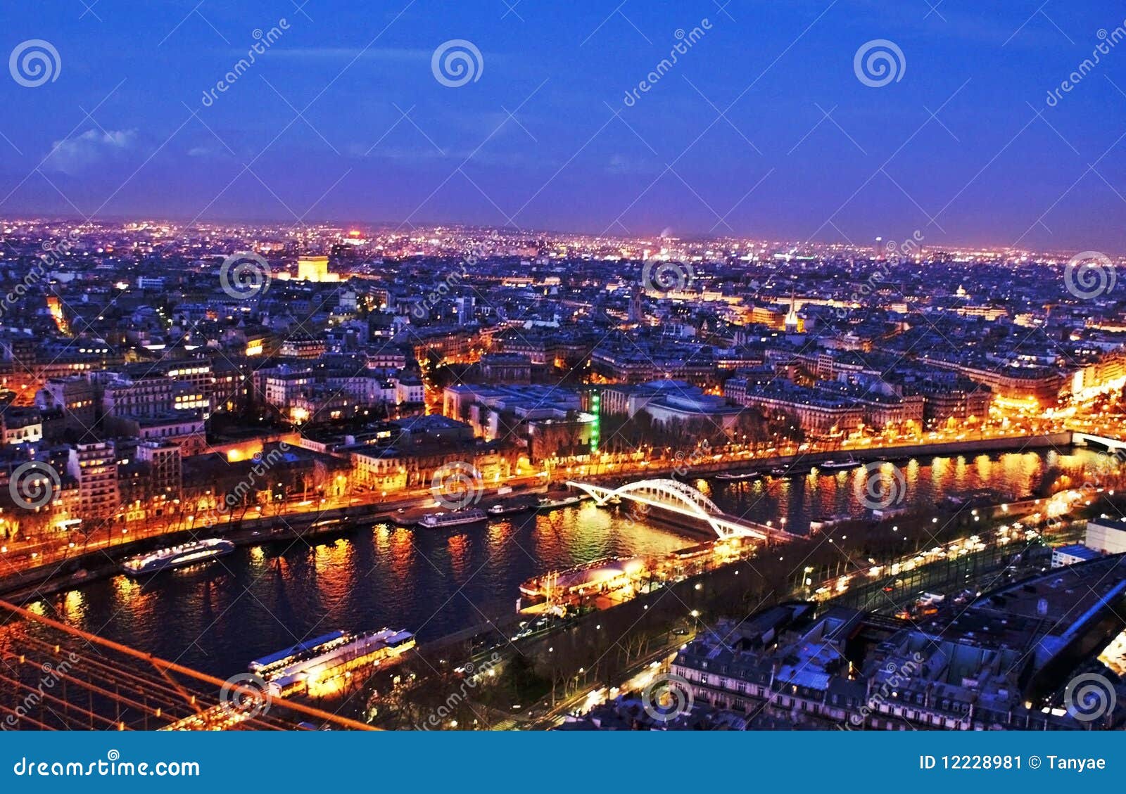Awesome Night Paris Scene in HDR Stock Image - Image of destination ...