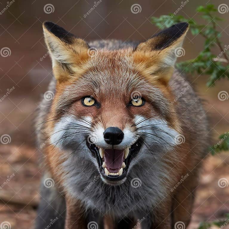Angry Orange Fox stock illustration. Illustration of wildlife - 324933804