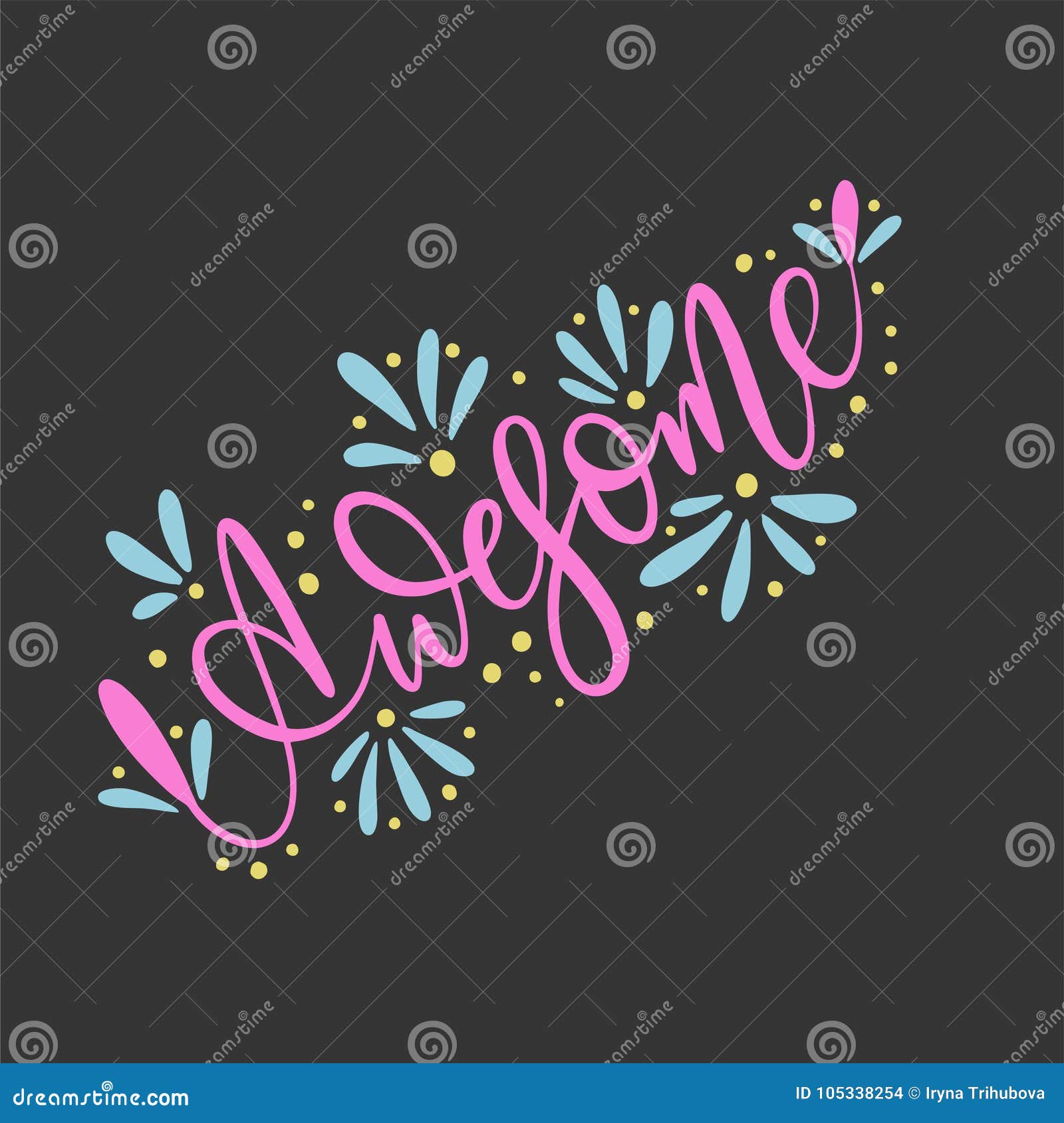 Awesome. Script Handmade Lettering Word for Your Designs Stock Vector ...