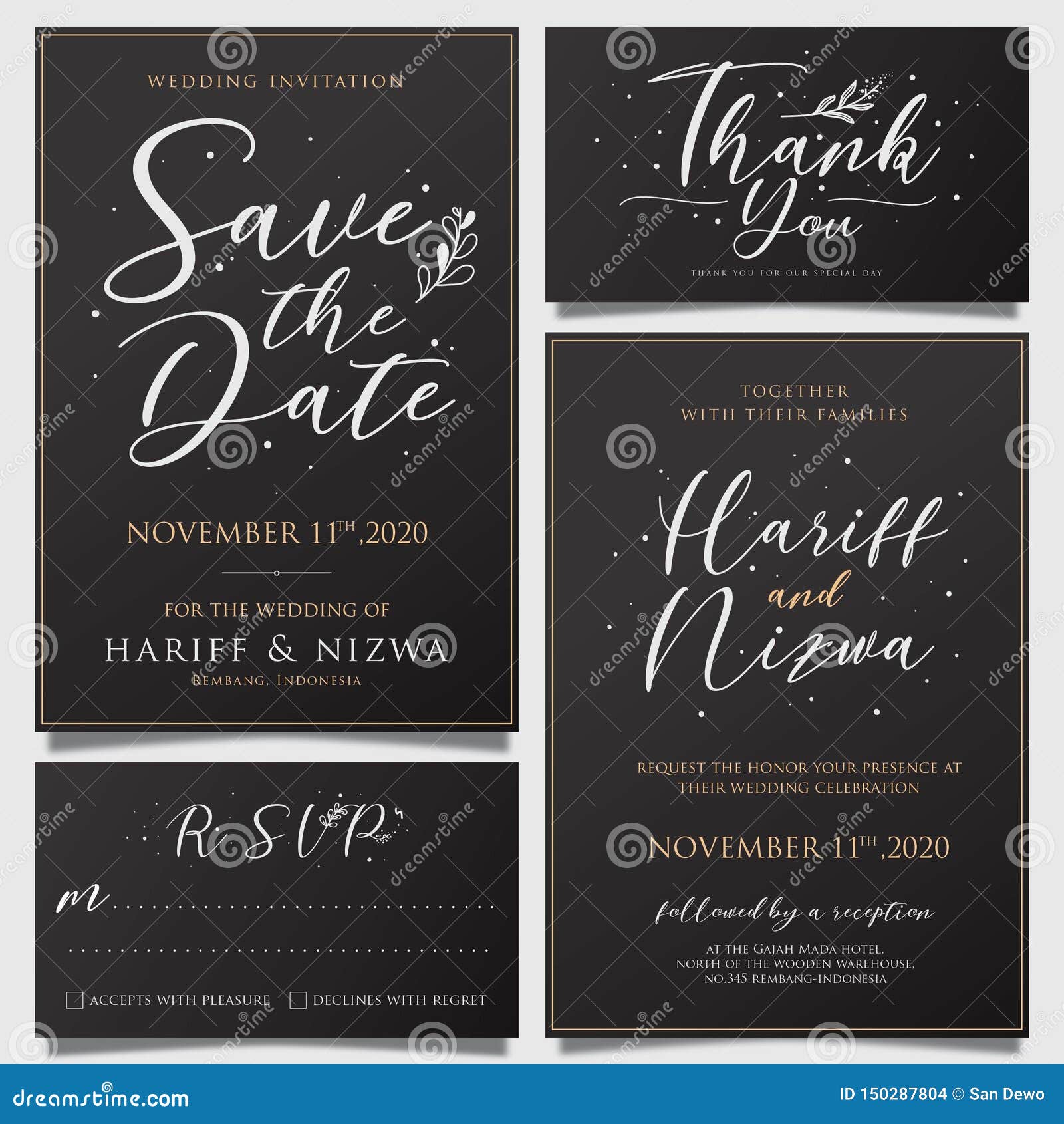 Awesome Simple Wedding Invitations with Flower Decorations Stock ...