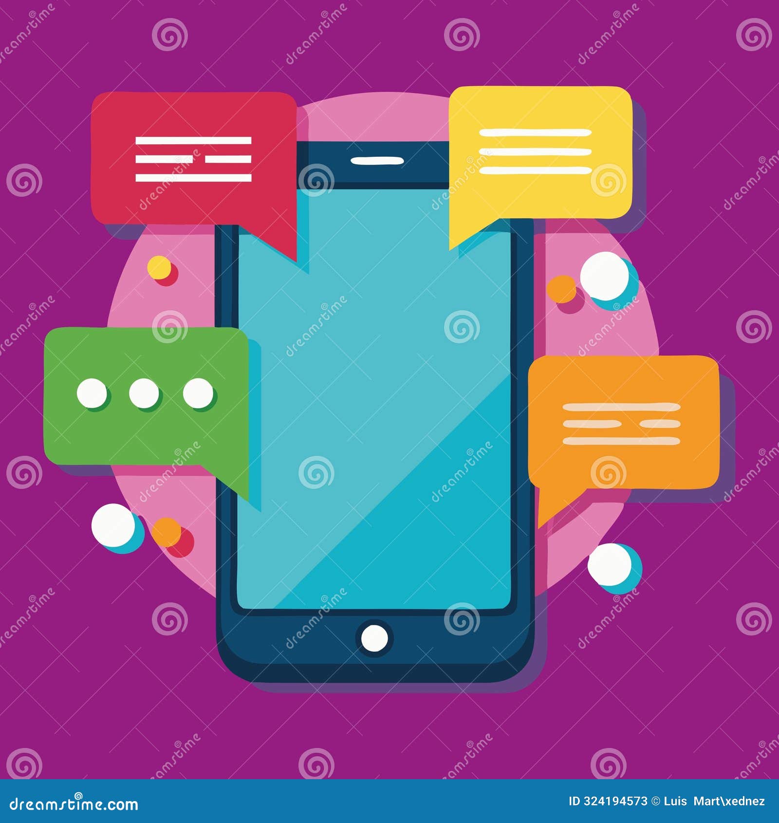 Awesome Smartphone , Chatting Sms App Template Bubbles. Stock ... Awesome Smartphone , Chatting Sms App Template Bubbles. Stock ...