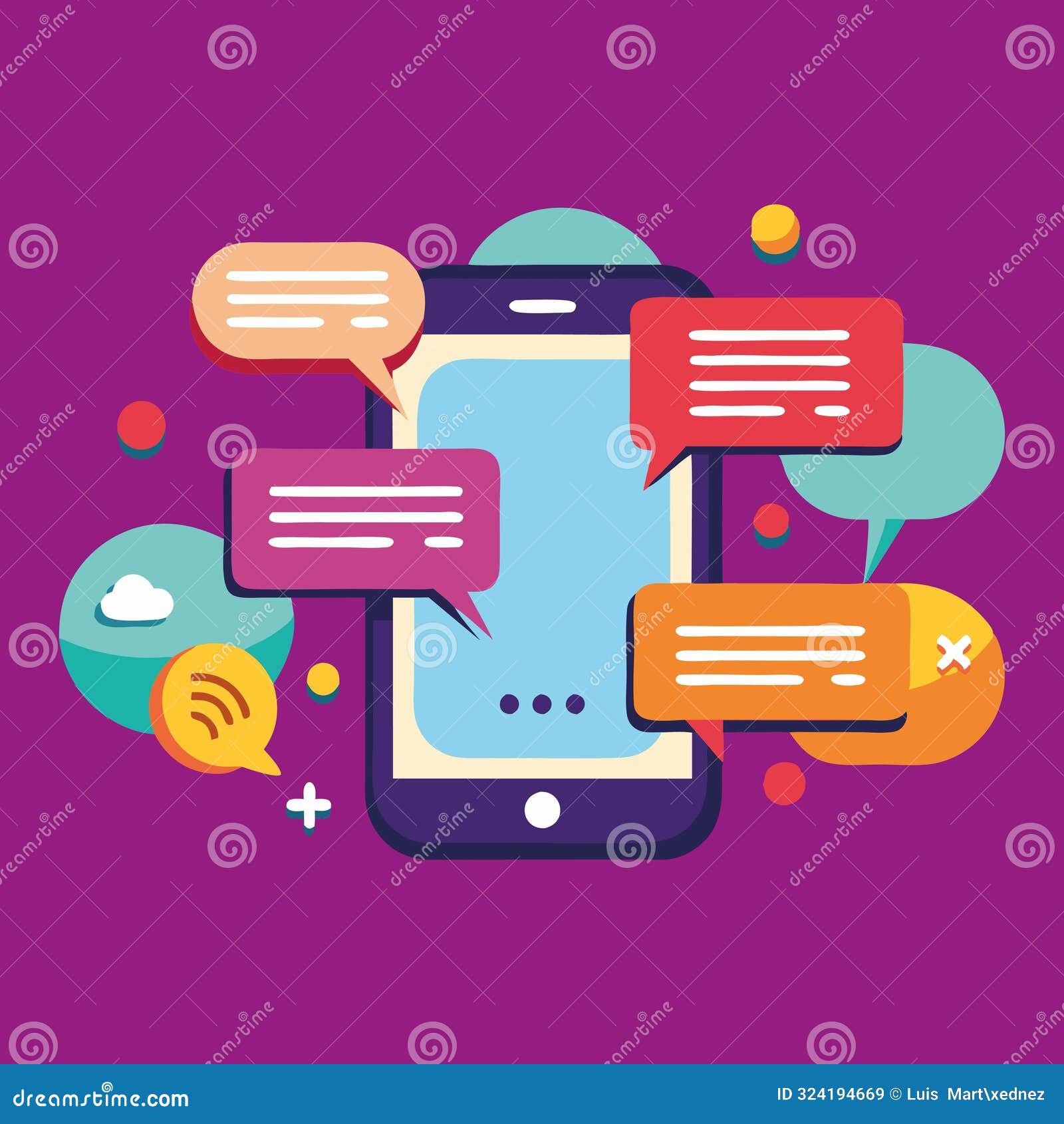 Awesome Smartphone , Chatting Sms App Template Bubbles. Stock ... Awesome Smartphone , Chatting Sms App Template Bubbles. Stock ...
