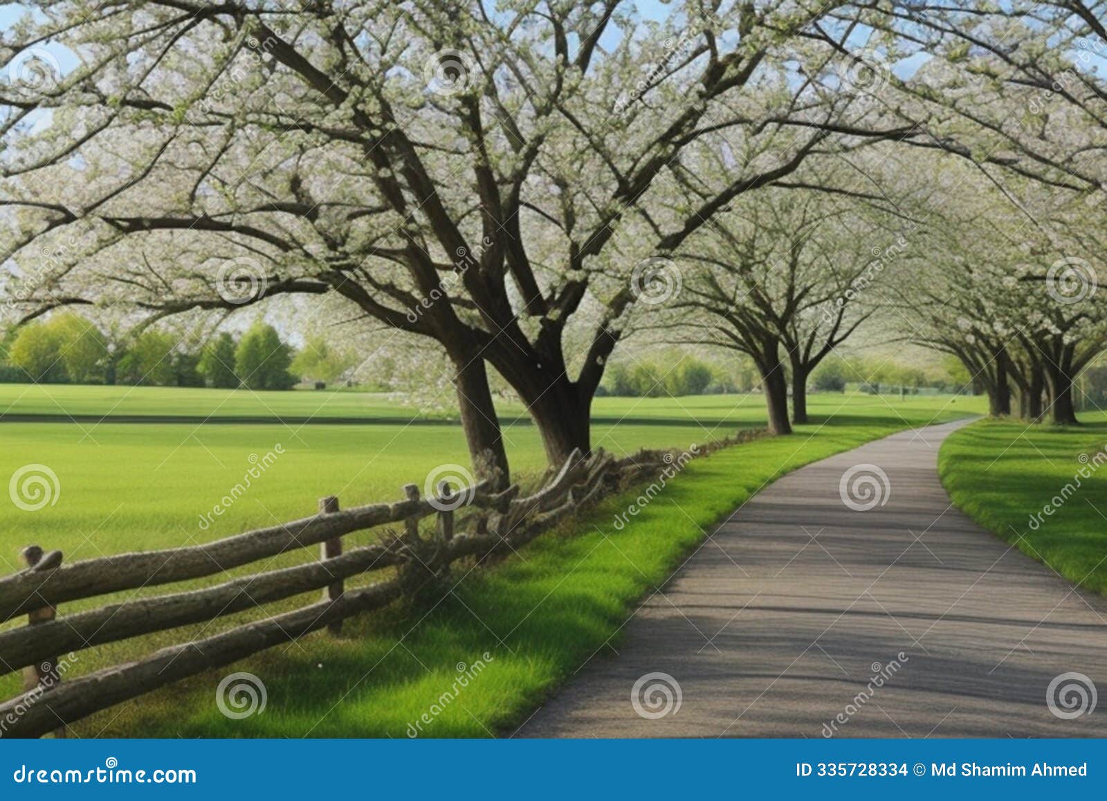 Awesome Spring Nature. Beautiful Landscape. Green Grass and Trees Stock ...