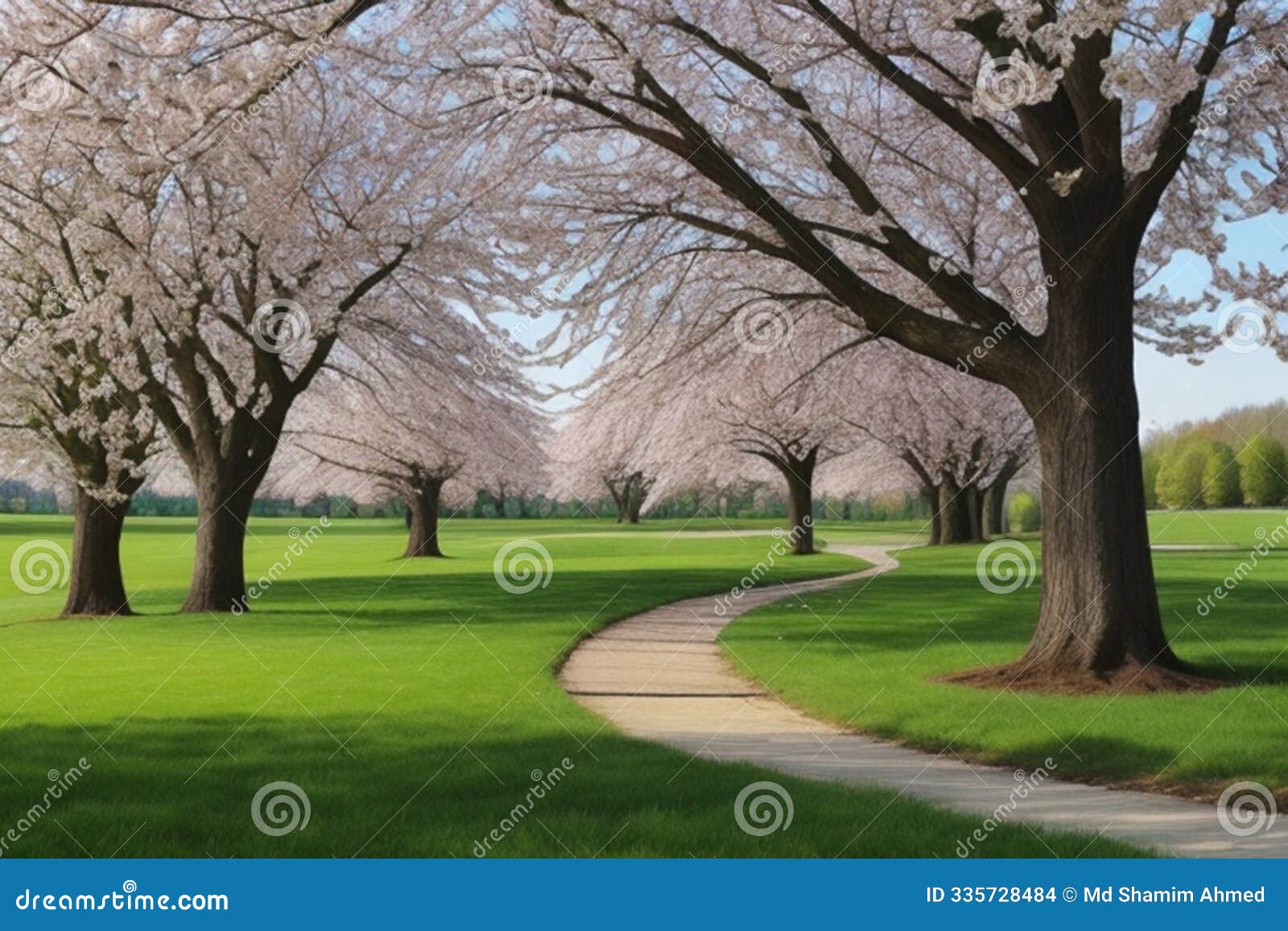 Awesome Spring Nature. Beautiful Landscape. Green Grass and Trees Stock ...