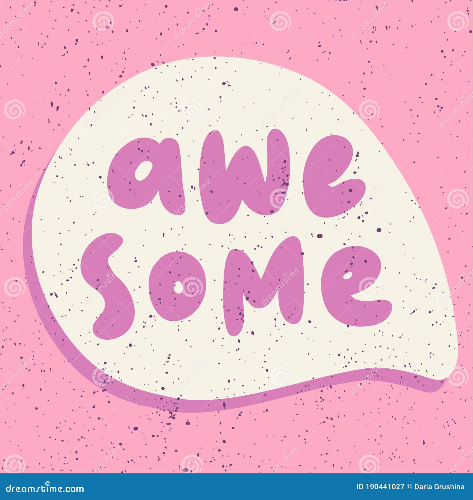 Awesome. Sticker for Social Media Content. Vector Hand Drawn ...