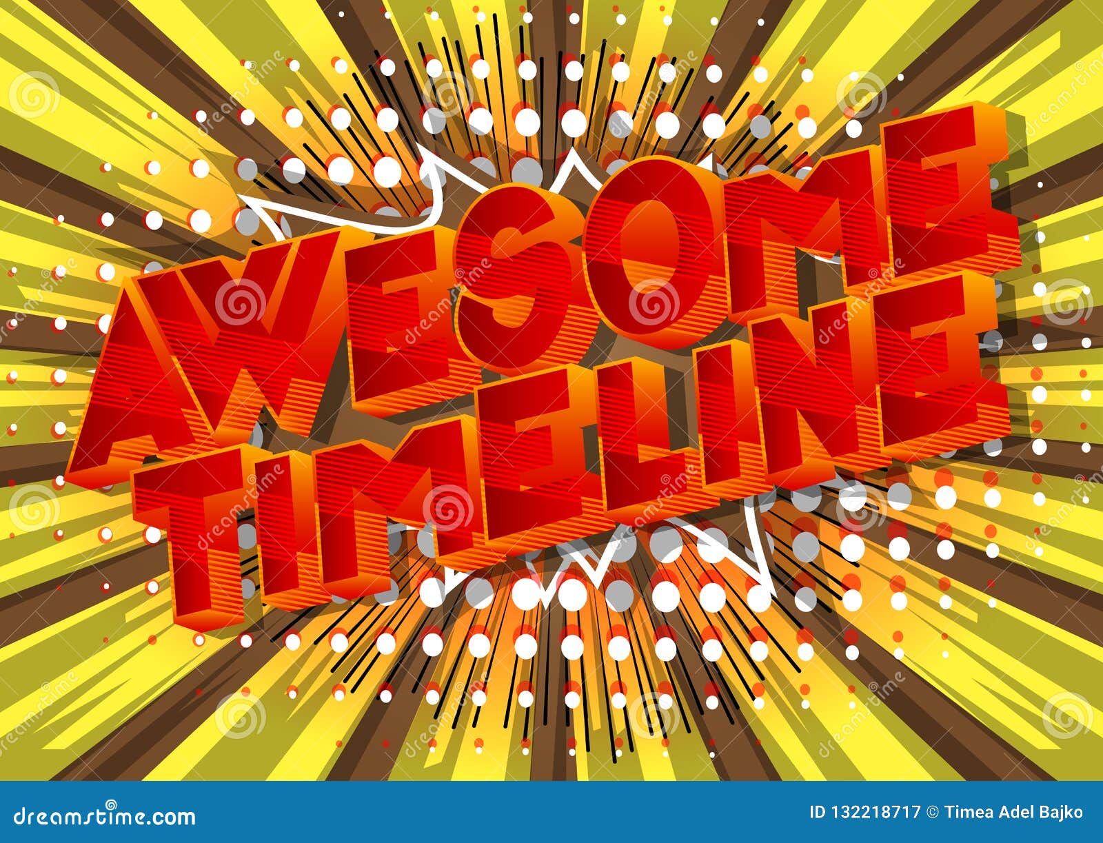 Awesome Timeline - Comic Book Style Words Stock Vector - Illustration ...