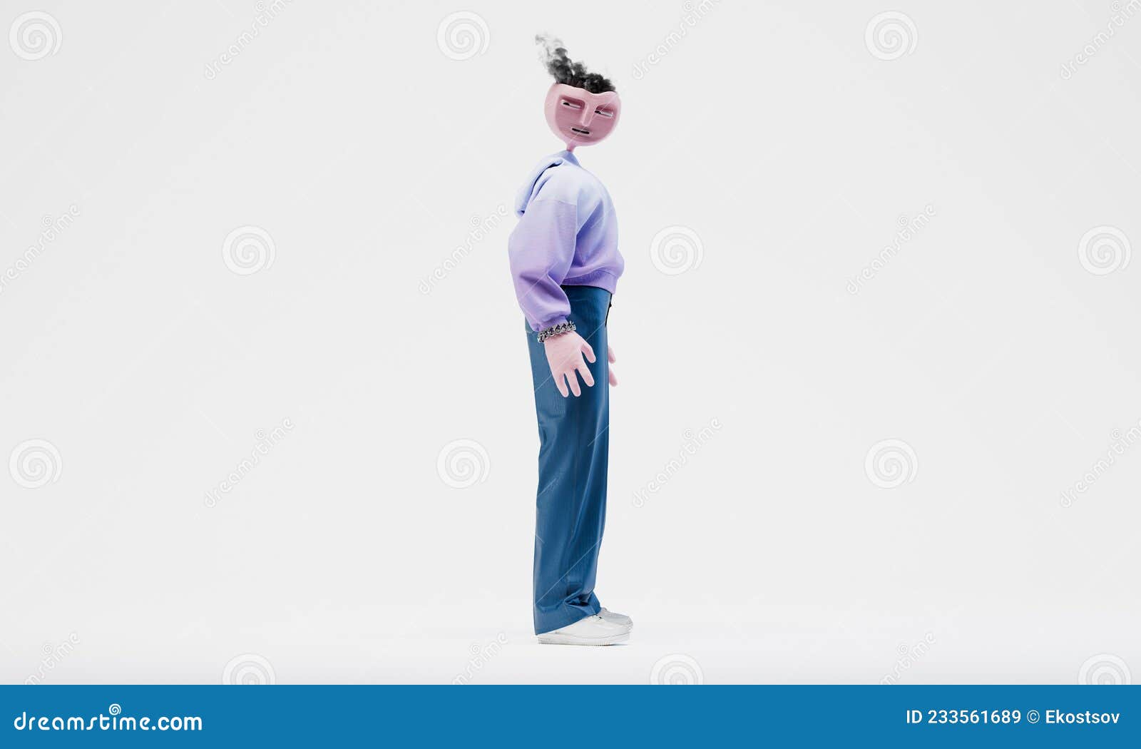 Awesome Travor Standing with Tablet and Pencil in the Mouth. the ...