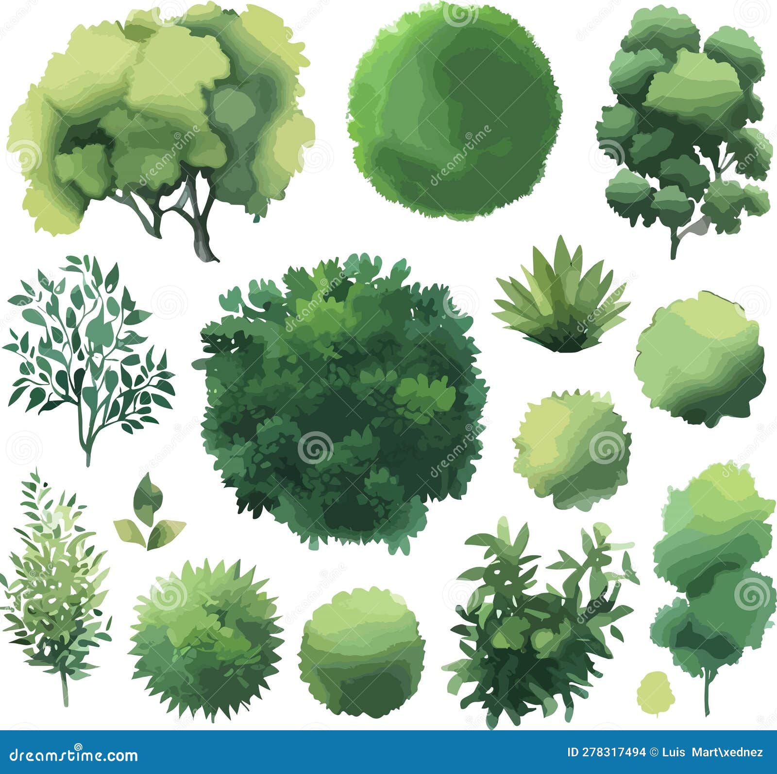 Awesome Trees Bushes Shrubs Top View Vector Stock Vector - Illustration ...