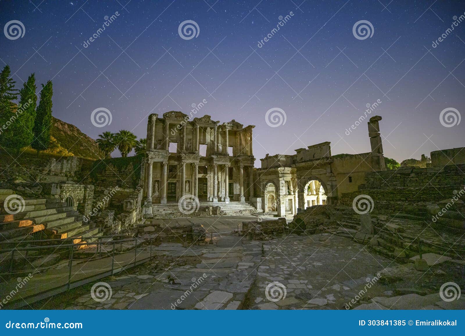 Awesome View of the Gate of Augustus and the Library of Celsus in ...
