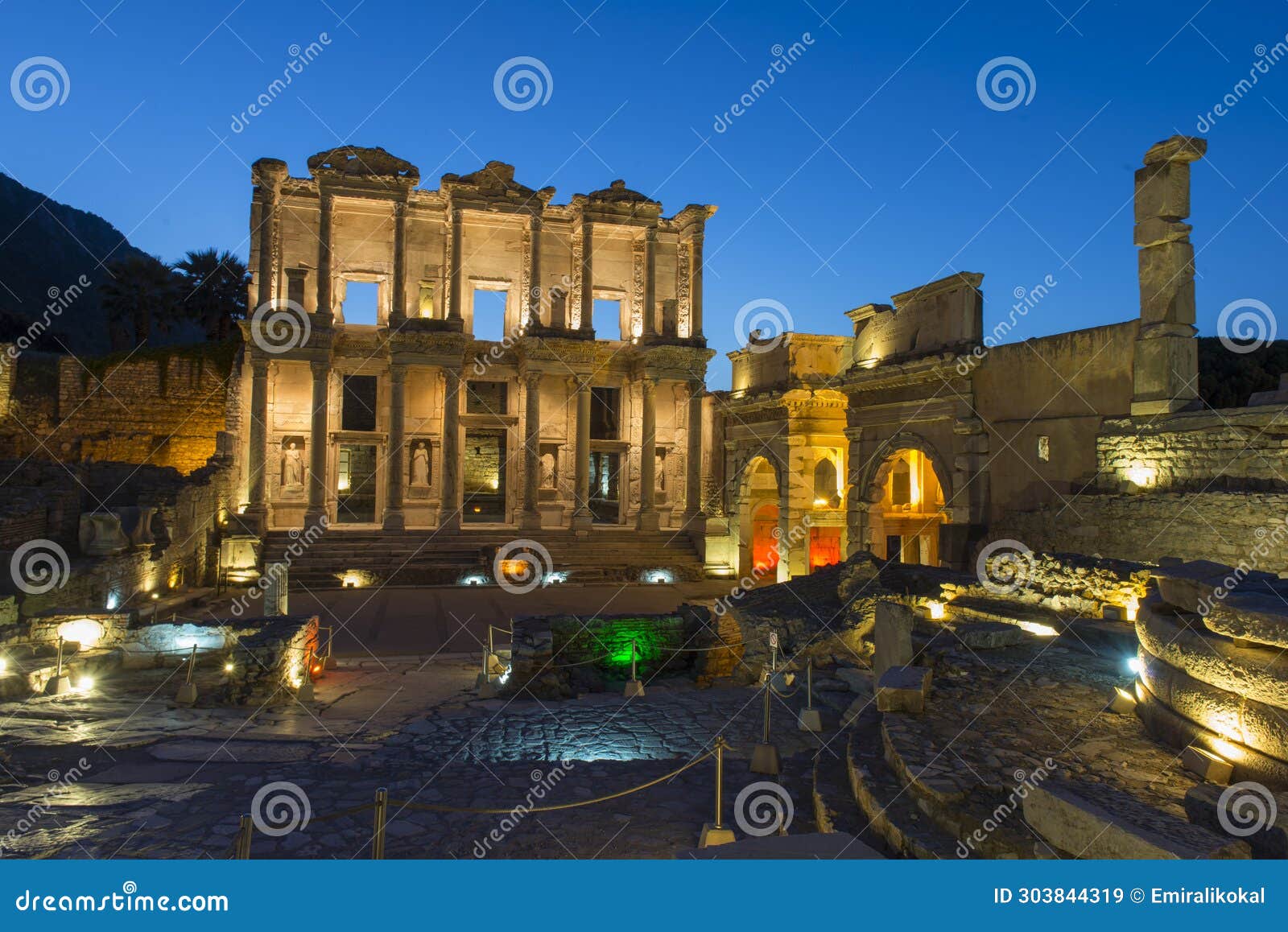 Awesome View of the Gate of Augustus and the Library of Celsus in ...