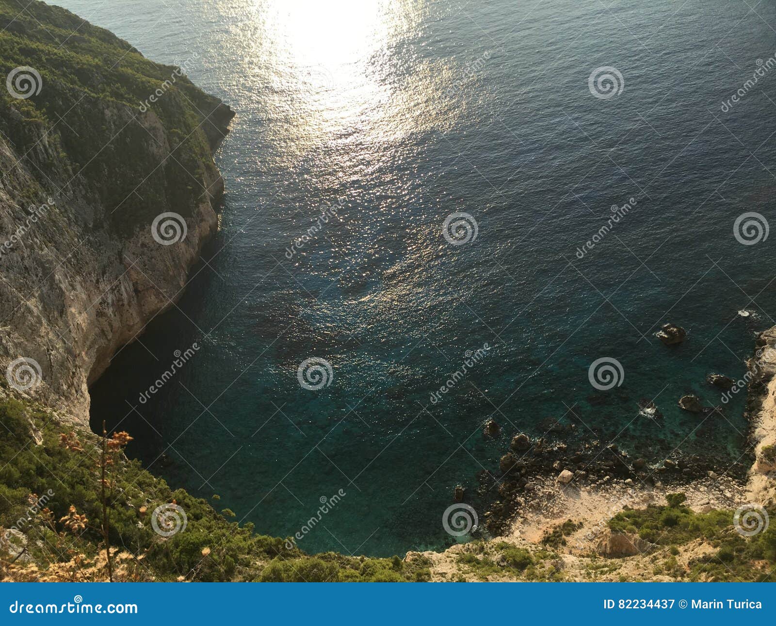 Awesome View from the Top of Rock, Zakynthos, Greece Stock Image ...