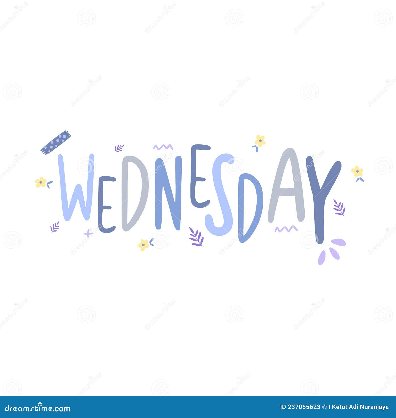 Awesome Wednesday Weekday Typography Doodle Vector Stock Vector ...