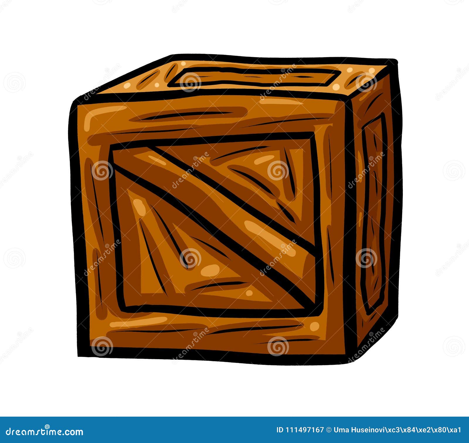 Awesome Wooden Crate stock illustration. Illustration of colorful ...