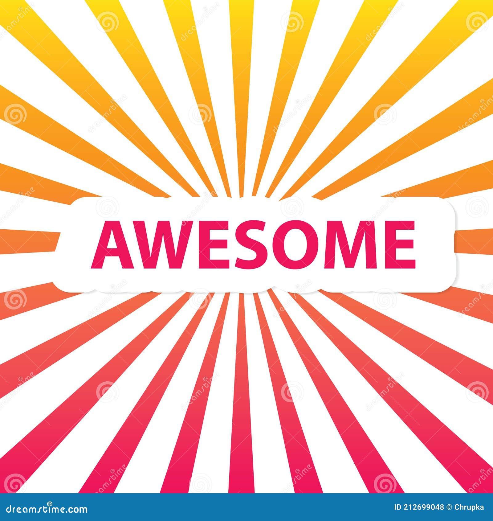 Awesome Word on Sunburst Background Stock Vector - Illustration of ...