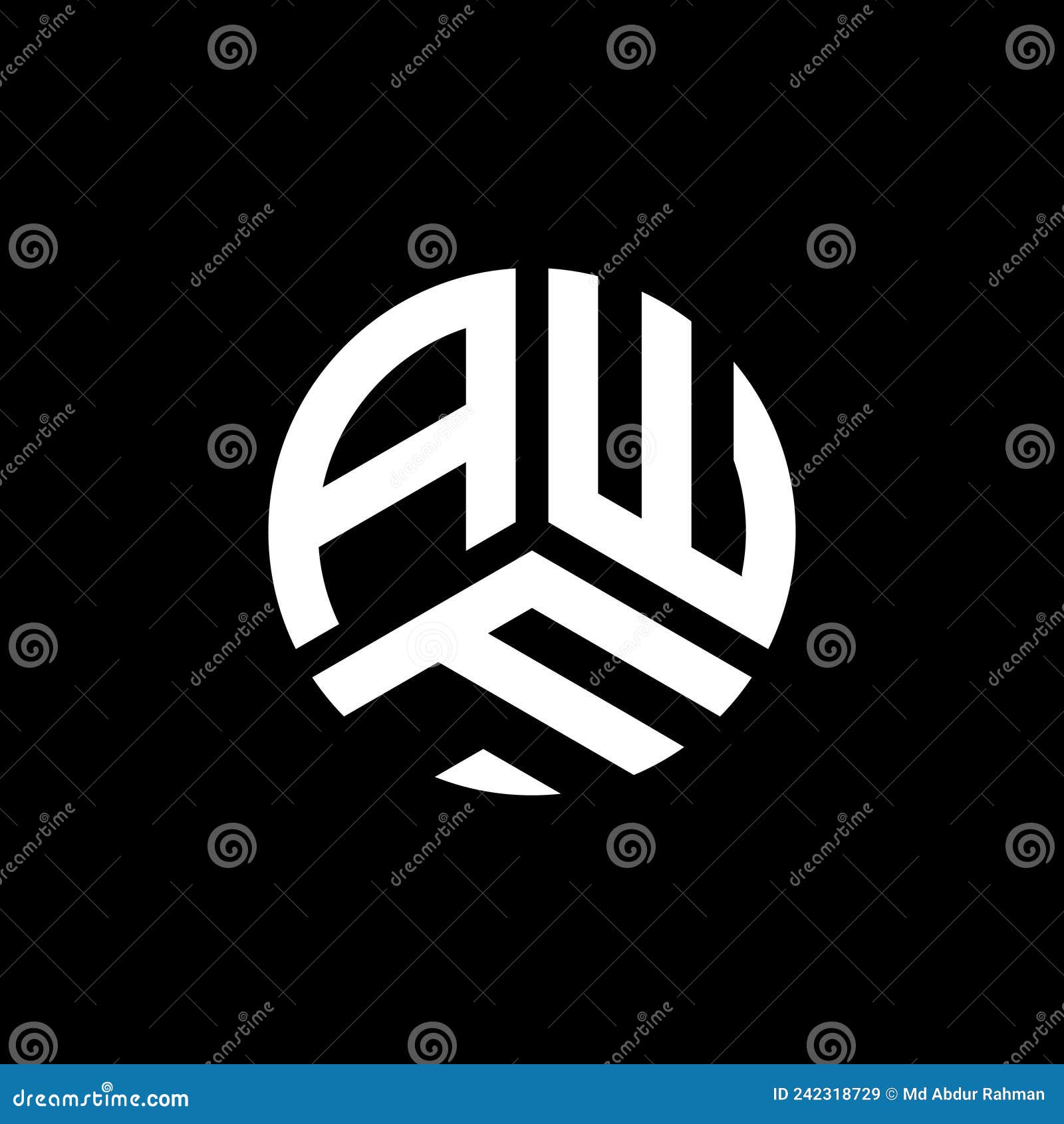 AWF Letter Logo Design On White Background. AWF Creative Initials ...