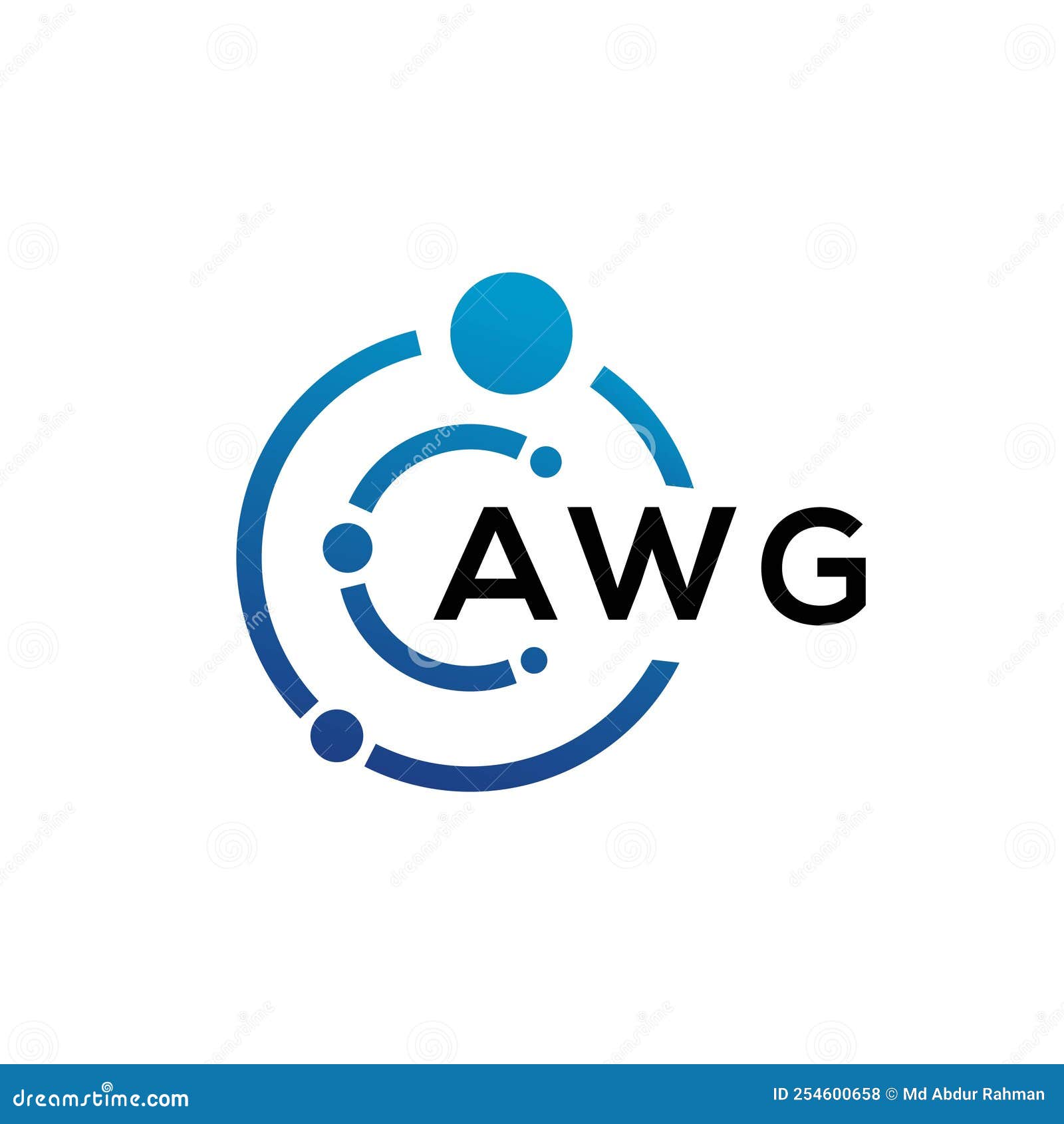 AWG Letter Logo Design on Black Background. AWG Creative Initials ...