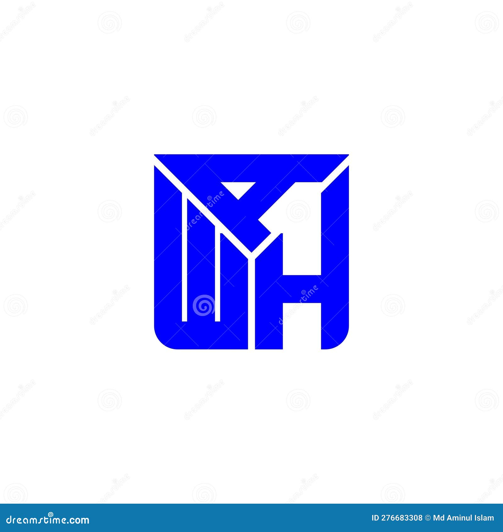 AWH Letter Logo Creative Design with Vector Graphic, Stock Vector ...
