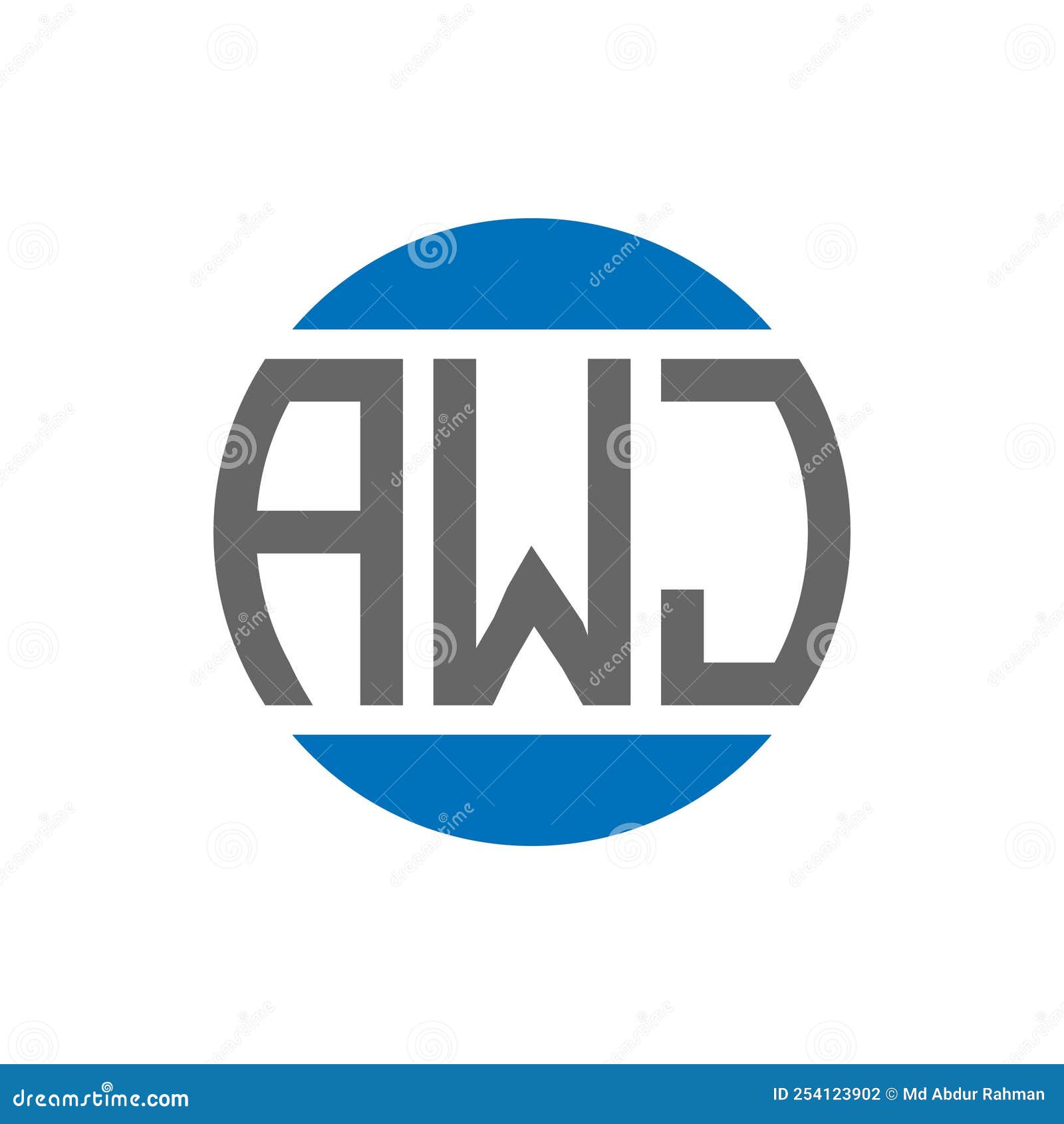 AWJ Letter Logo Design on White Background. AWJ Creative Initials ...