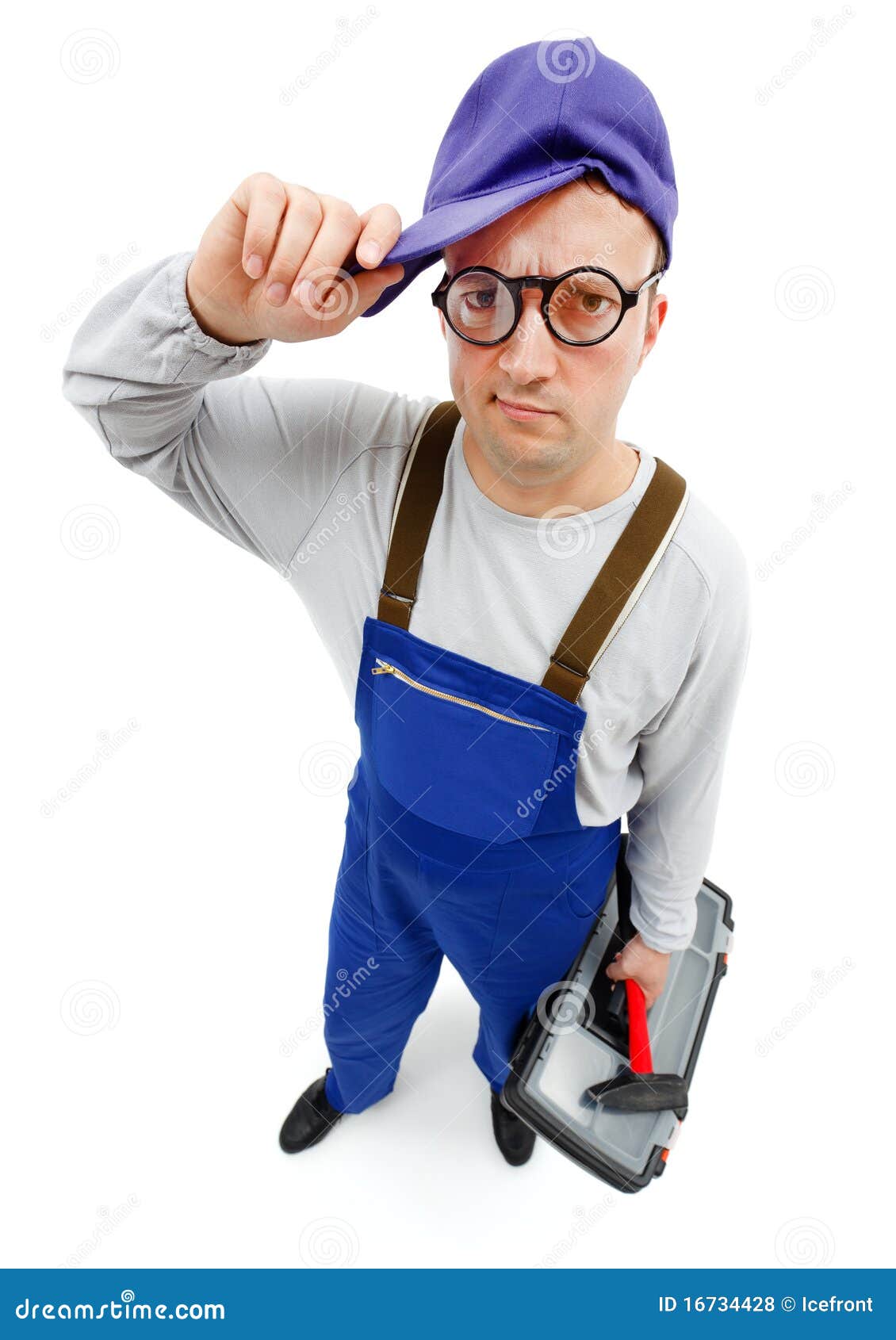 Awkward repairman stock photo. Image of tool, clumsy - 16734428