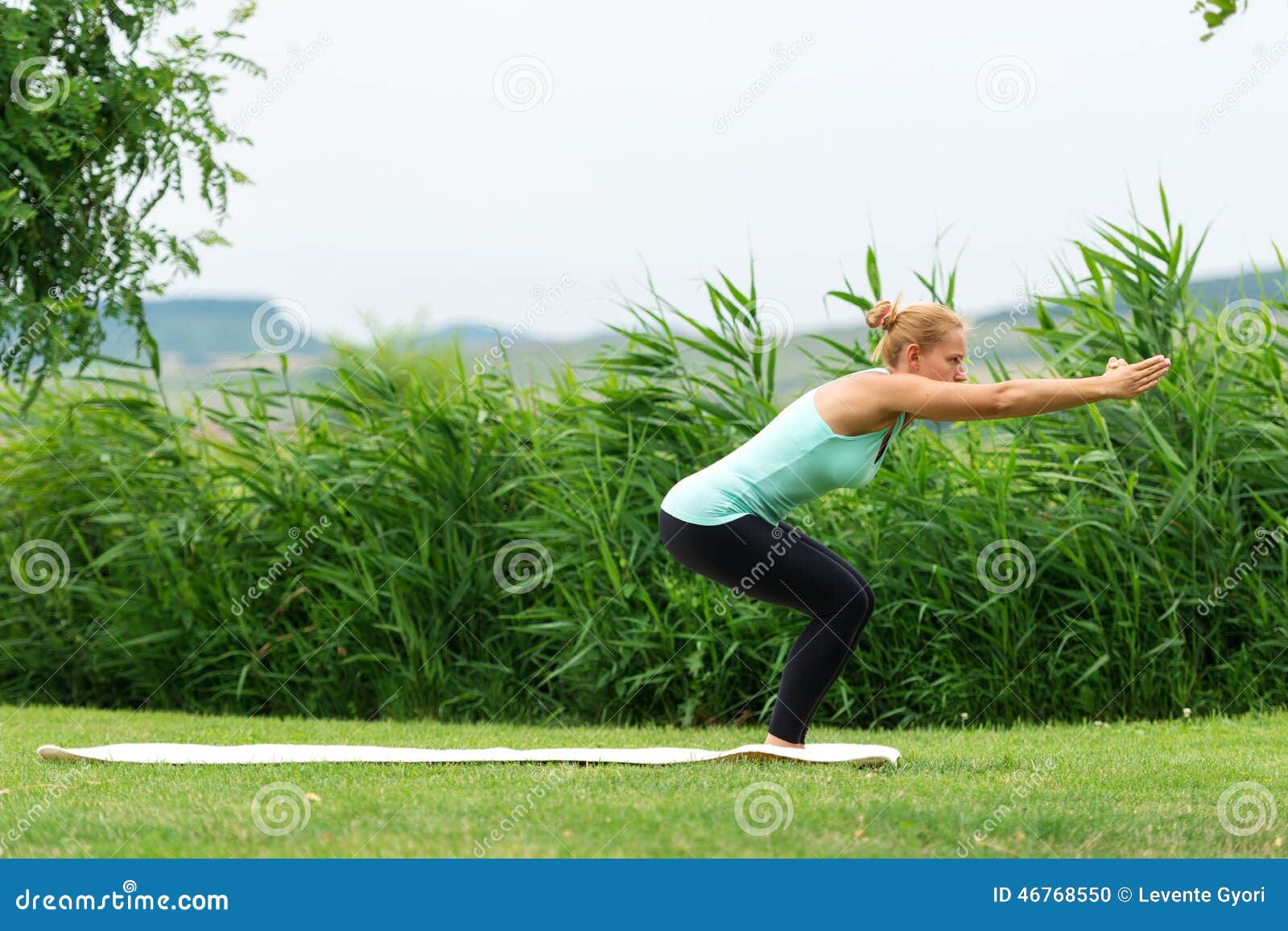 Awkward yoga pose stock photo. Image of body, relax, hands - 46768550