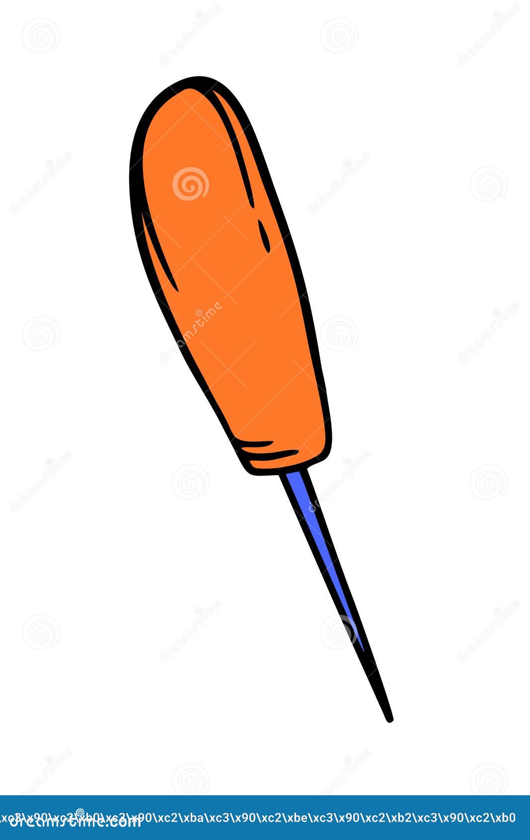 Awl Doodle Hand Made Needlework Vector Illustration on White Background ...