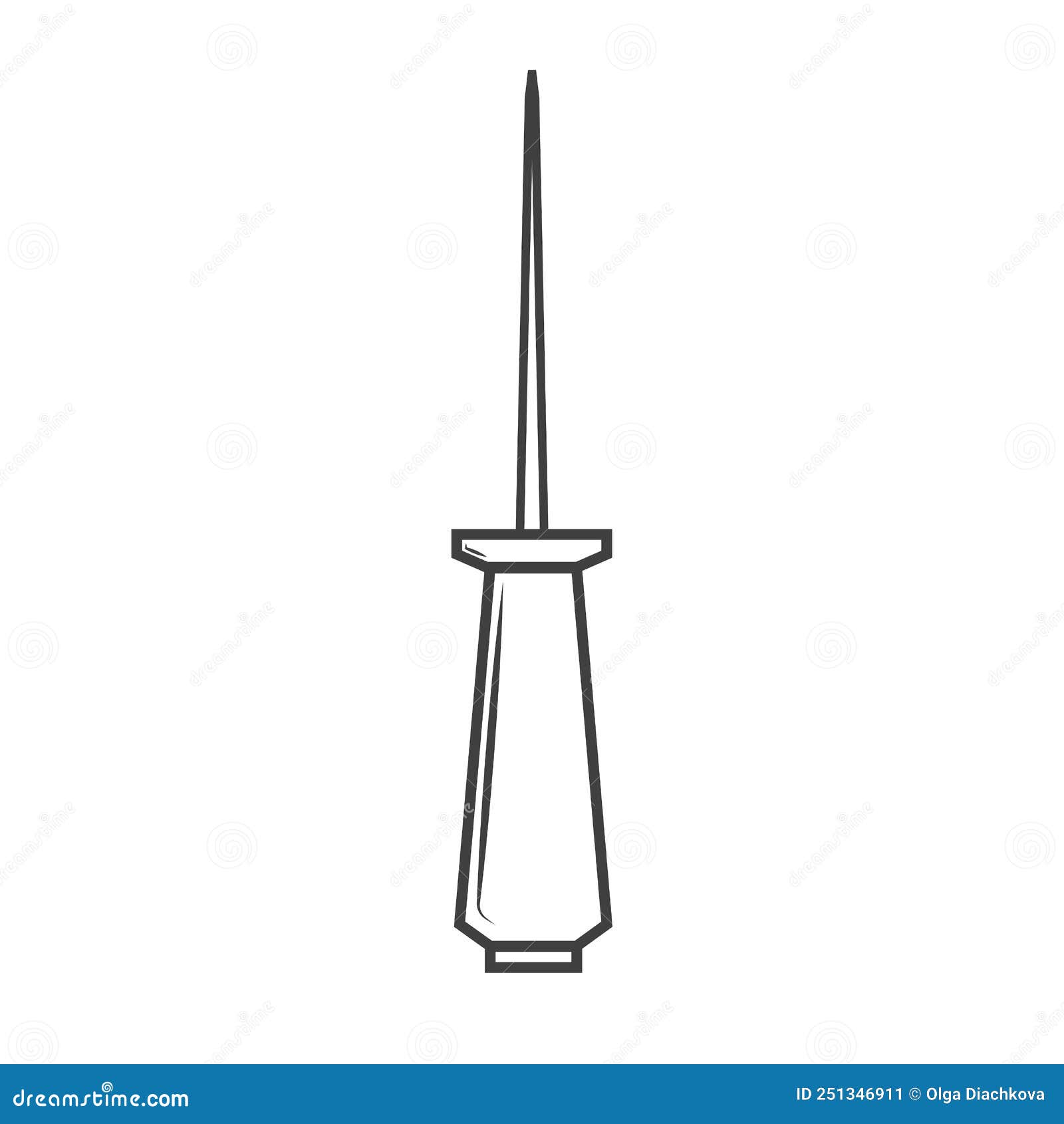 Awl Vector Outline Style Isolated On White Background | CartoonDealer ...