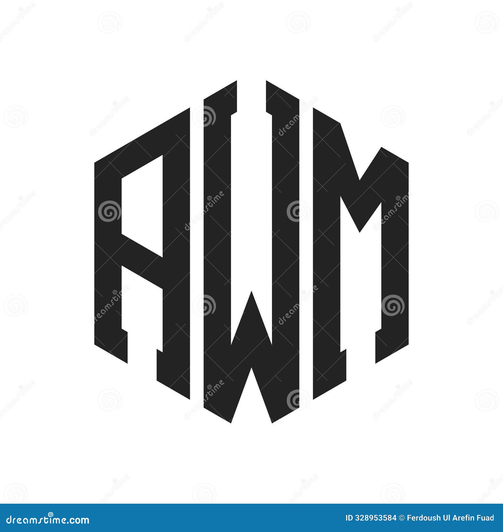 AWM Logo Design. Initial Letter AWM Monogram Logo Using Hexagon Shape ...