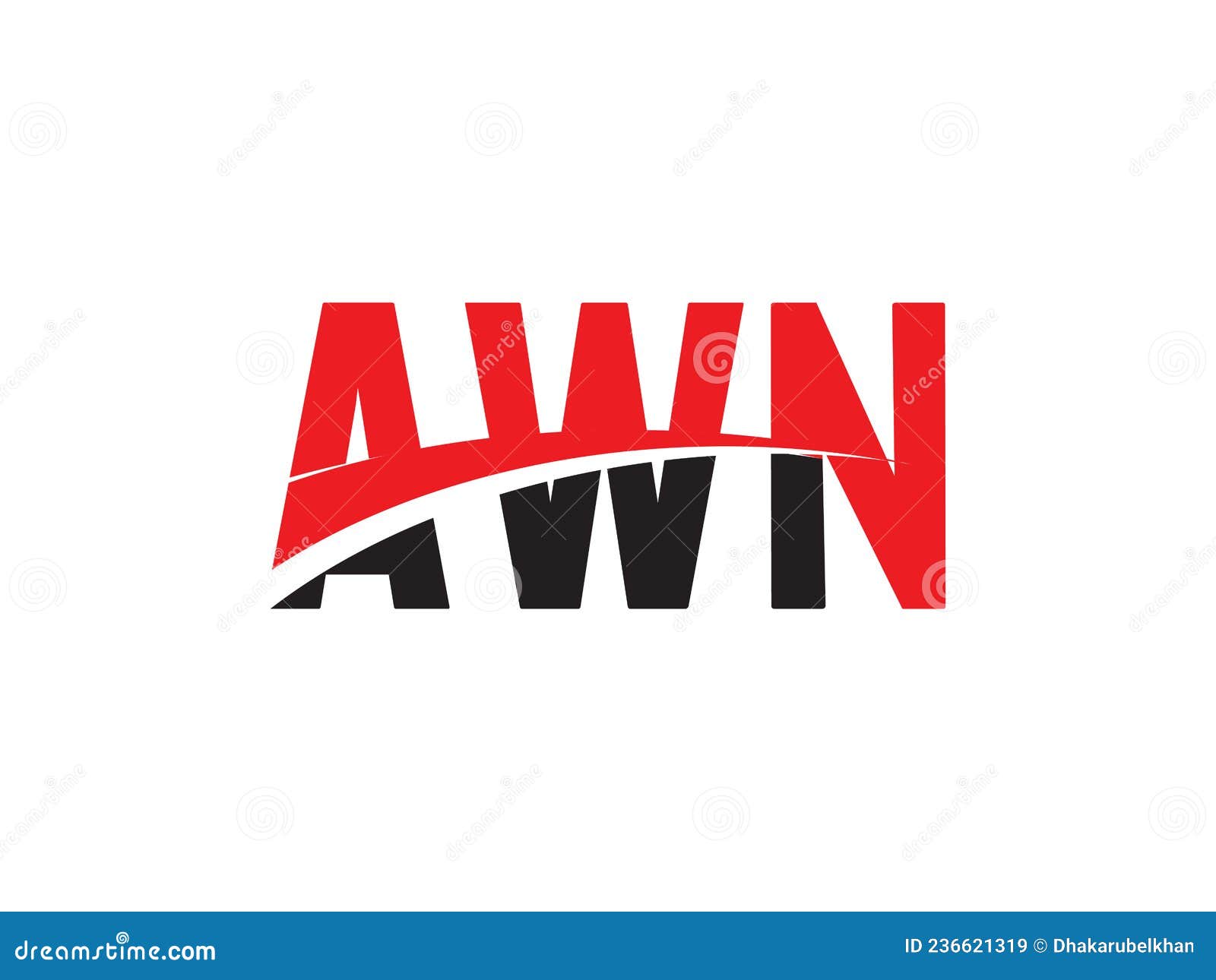 AWN Letter Initial Logo Design Vector Illustration Stock Vector ...