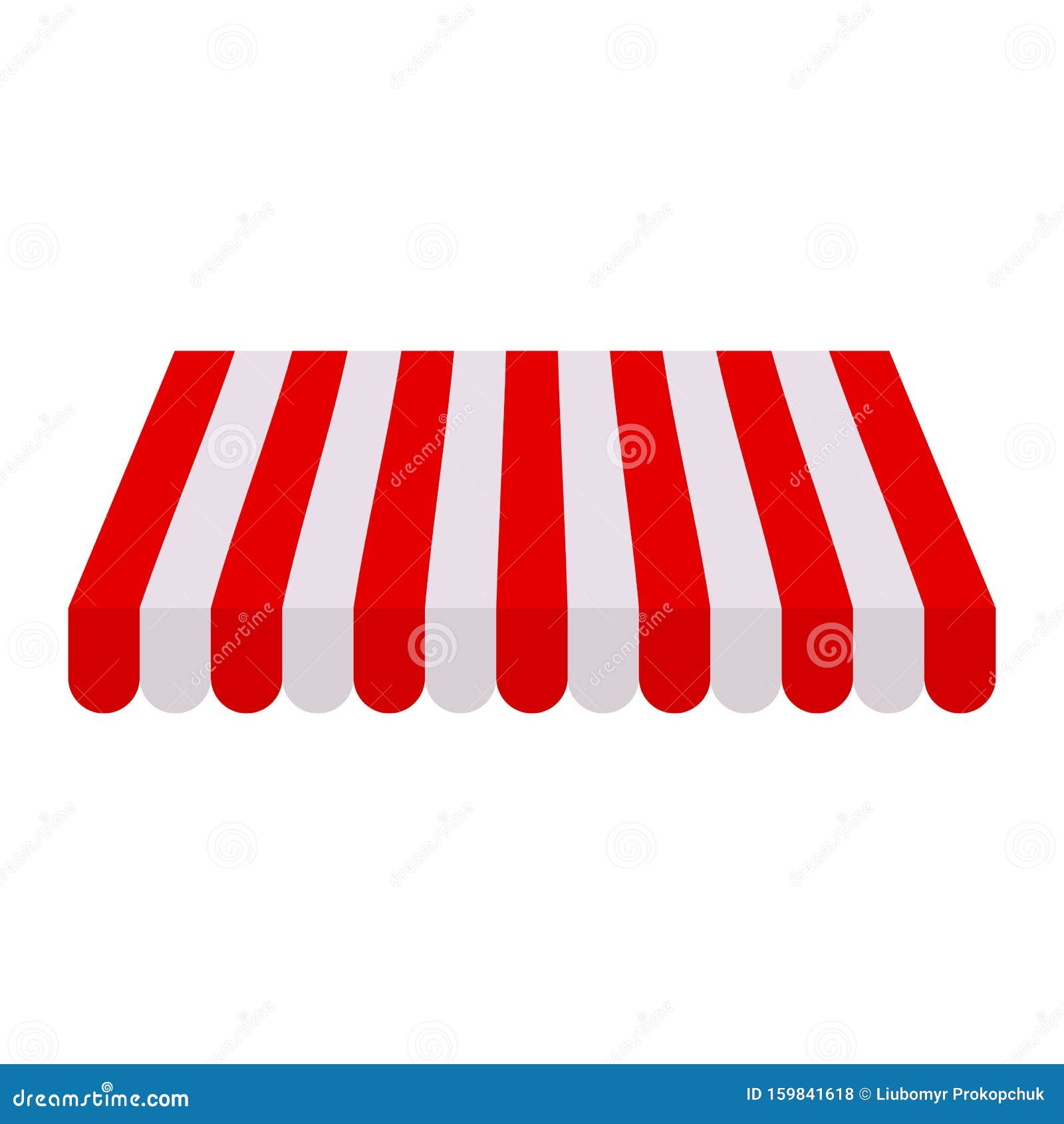 Awning And Canopy Vector Background. Red And White Striped Awning For ...