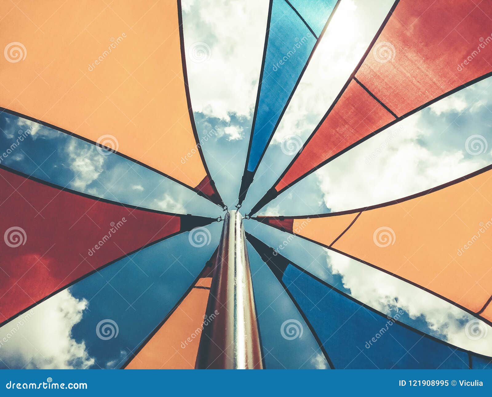 Awning in the Midday Sun Against the Sky Stock Image - Image of colors ...