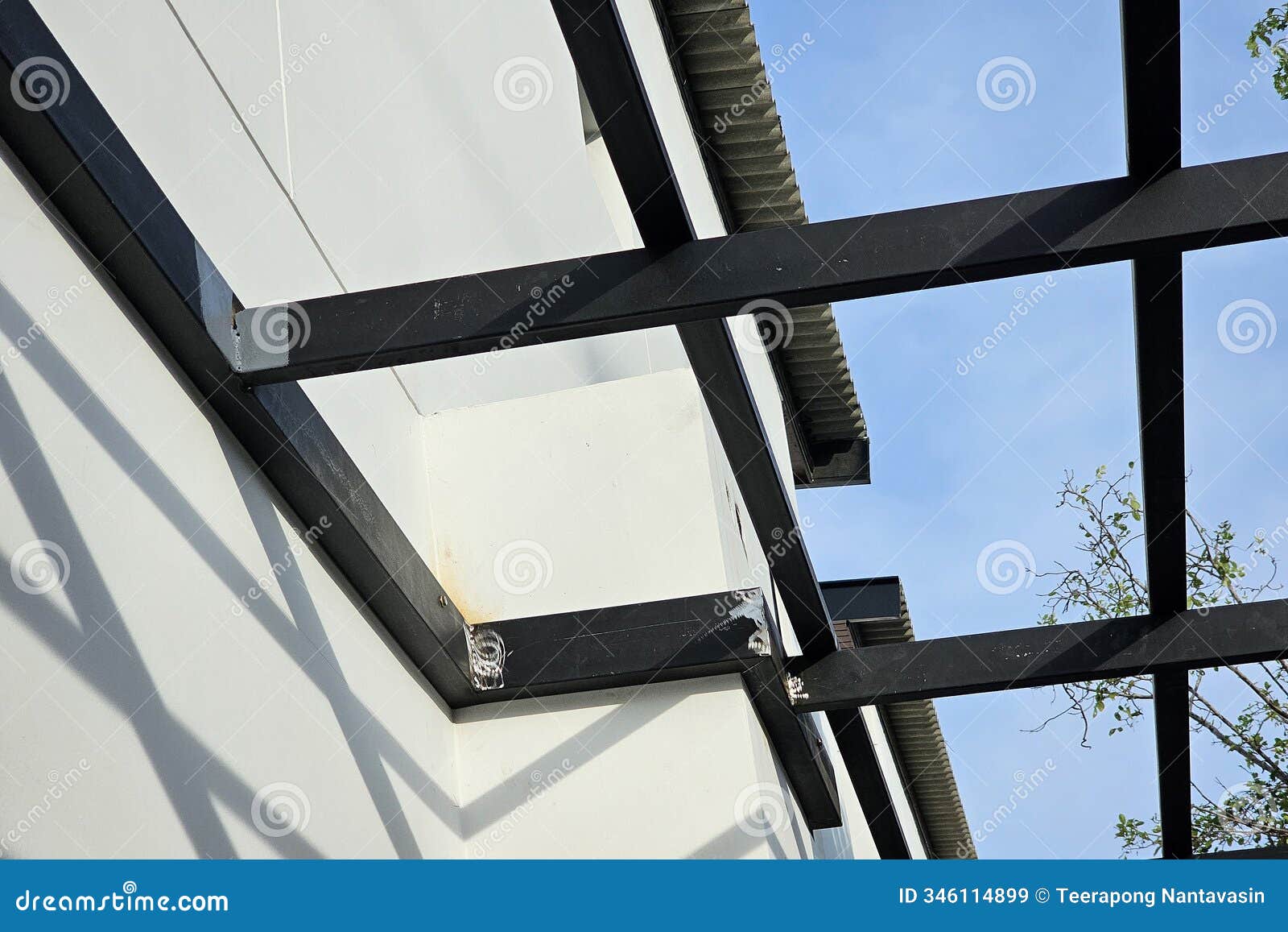 Awning Structure of New House. Stock Image - Image of pergola, estate ...